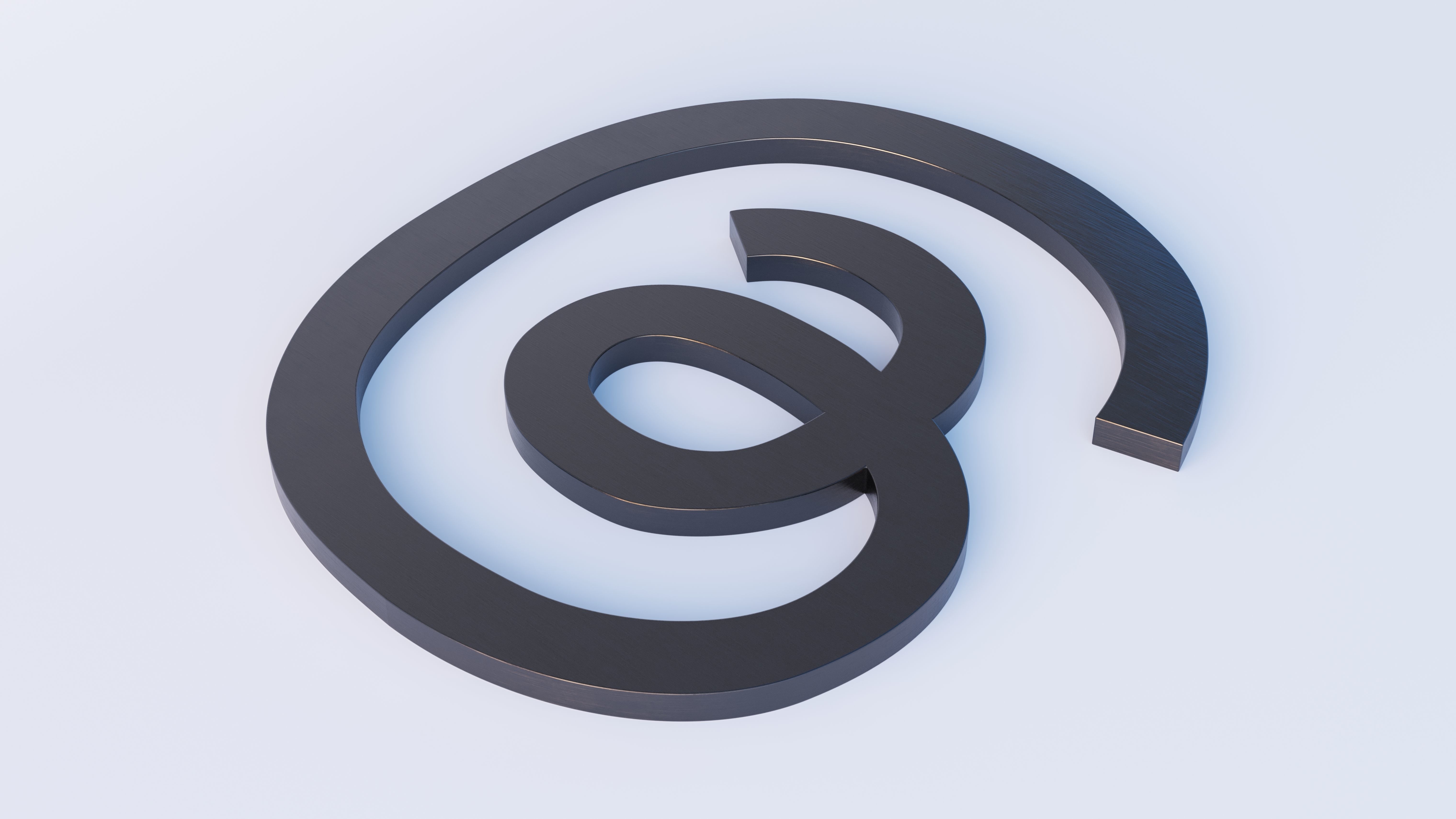 threads logo 3d models low poly model by Instagram free VR / AR / low ...