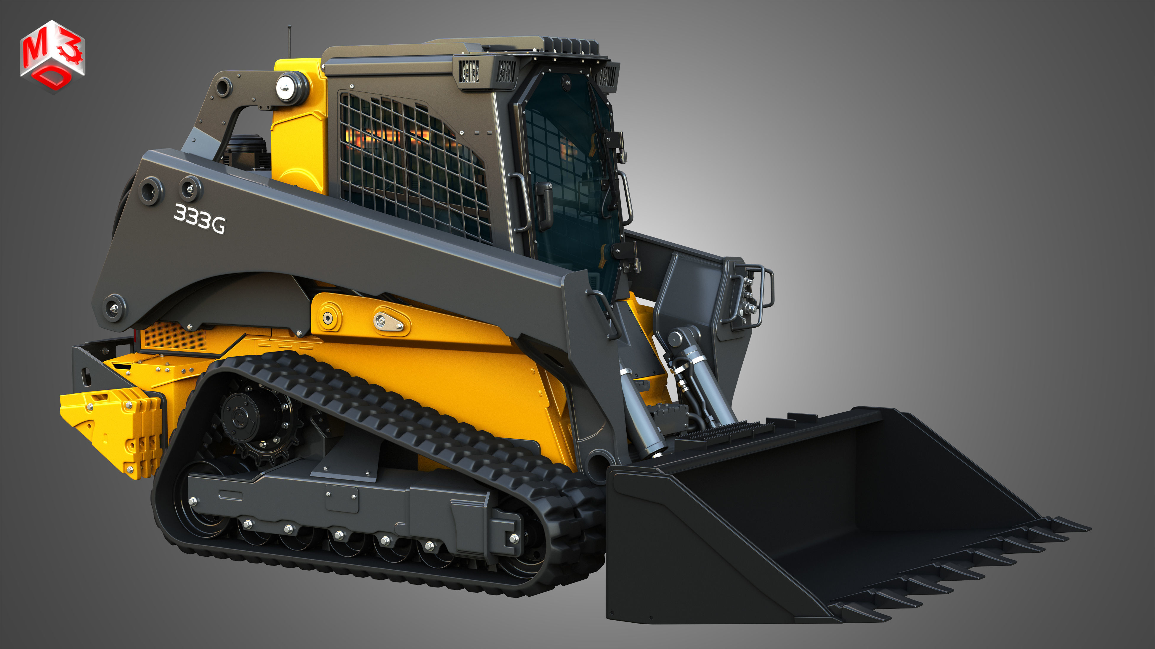 333G Compact Track Loader with Forestry Package - Bucket 3D model ...