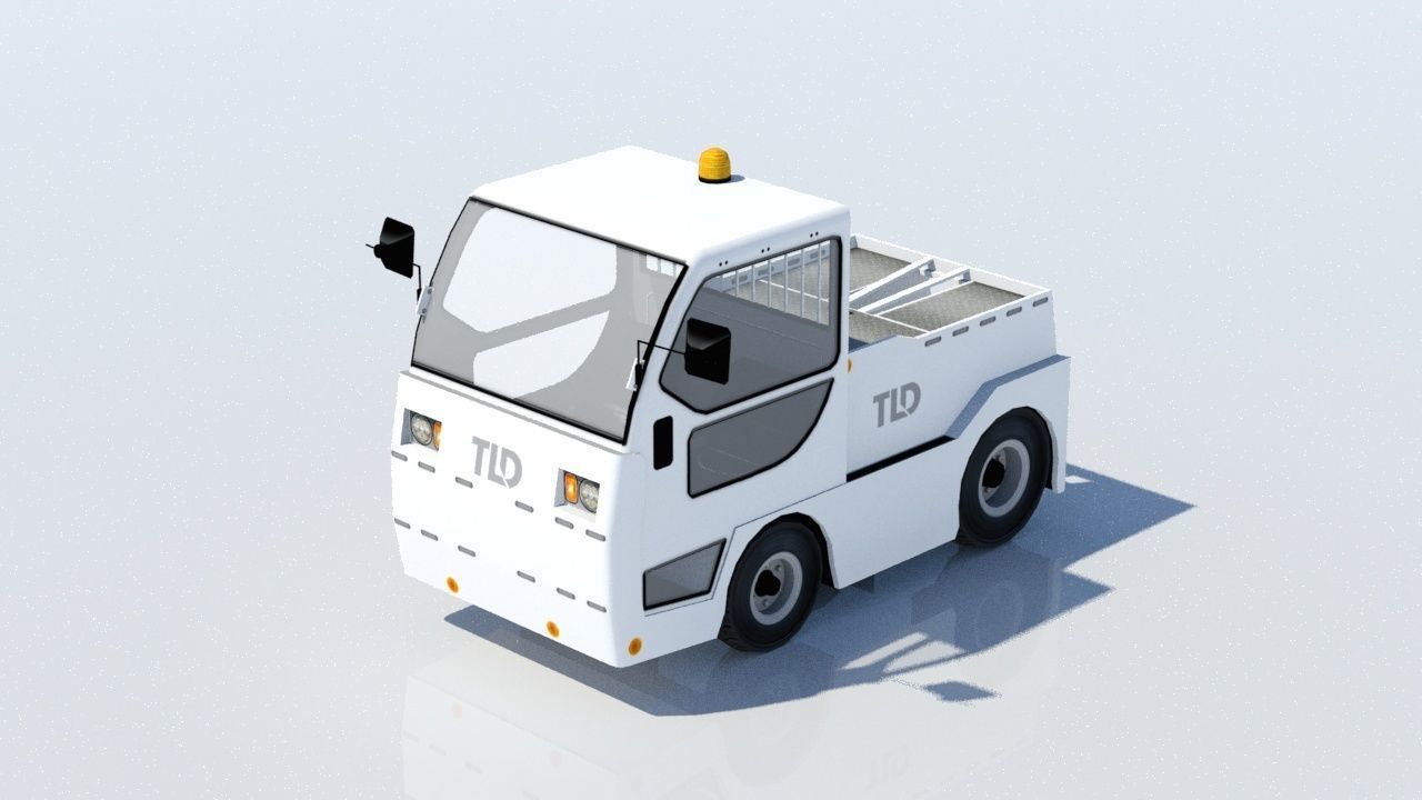 3D model TLD JET16 tug tractor static low poly ground equipment VR / AR ...