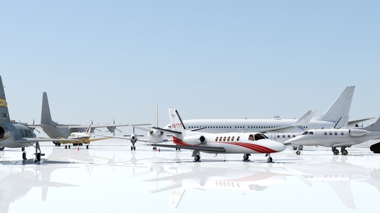 3D model Cessna CITATION C550 Static low poly Blank business jet GA VR ...