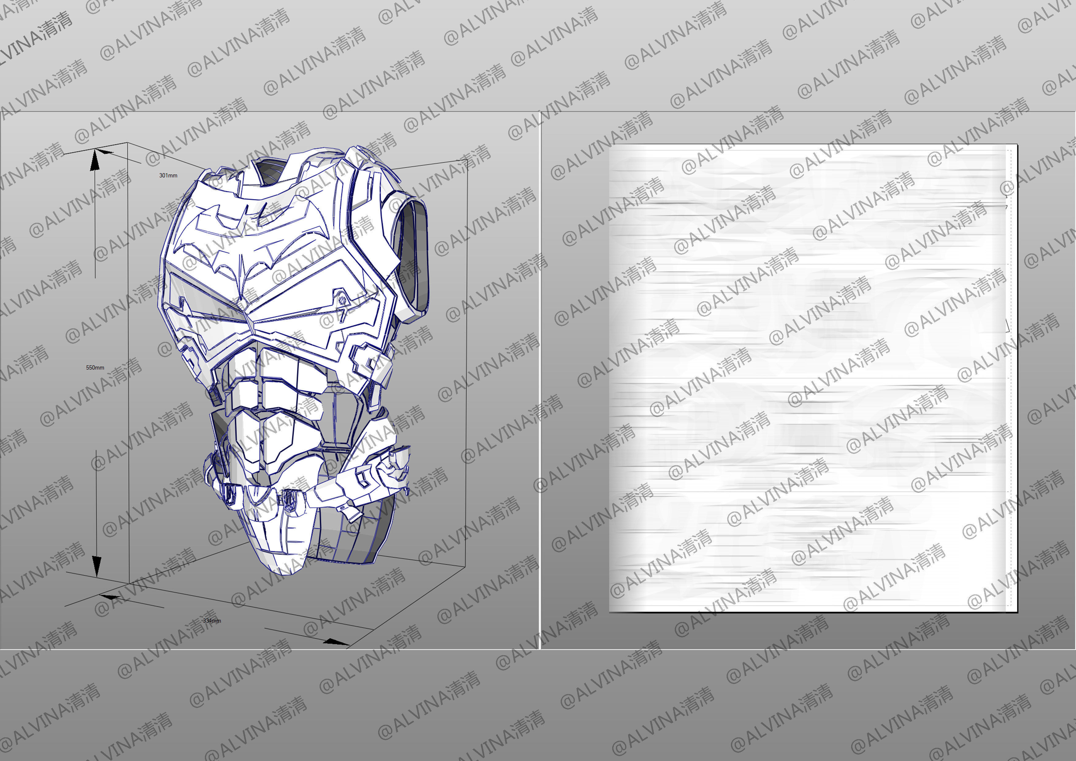 3D model Batman Samurai - Cosplay Pepakura Foam Template VR / AR / low ...