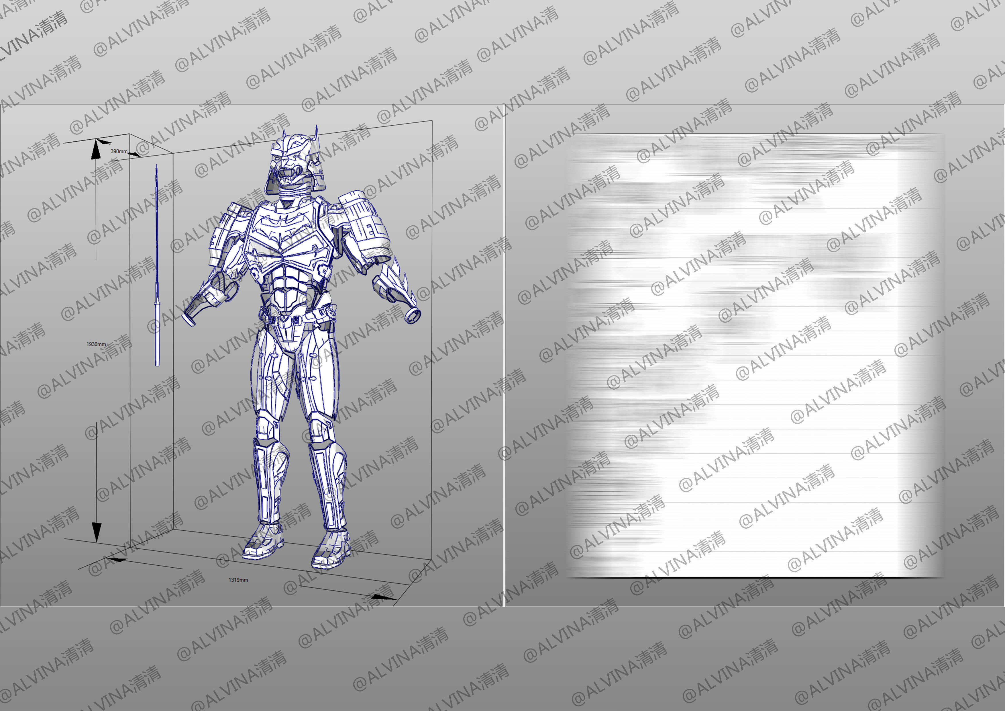 3D model Batman Samurai - Cosplay Pepakura Foam Template VR / AR / low ...