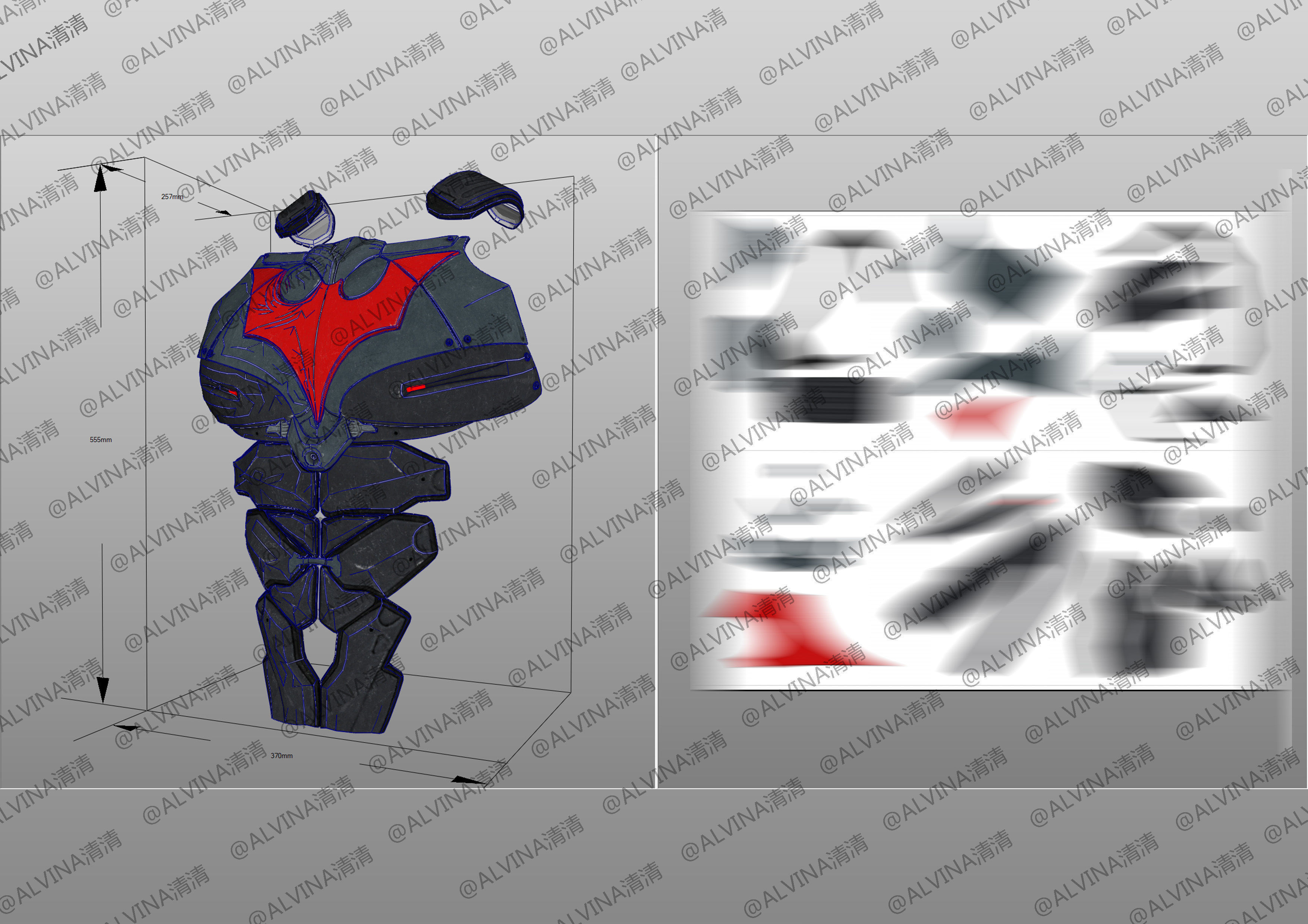 3D model Beyond Batman - Cosplay Pepakura Foam Template VR / AR / low-poly | CGTrader