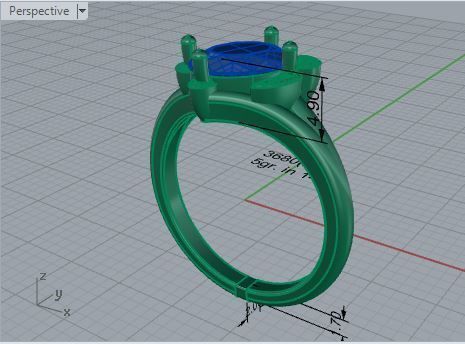 Blue stone tortoise ring 3680 3D print model 3D model 3D printable ...