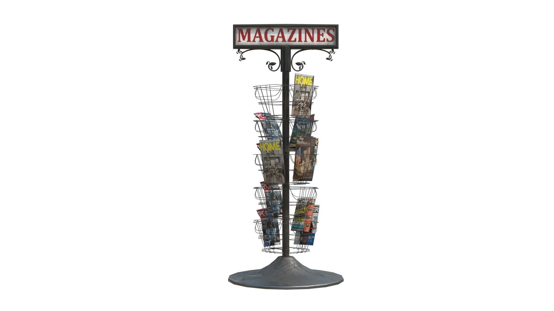 3D model Magazine Display Rack with 4k pbr textures VR / AR / low-poly ...