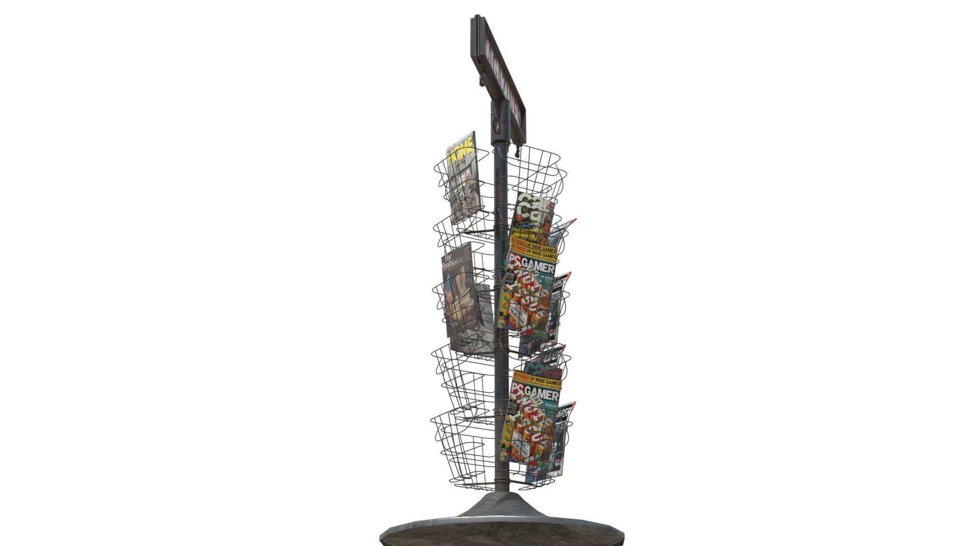 3D model Magazine Display Rack with 4k pbr textures VR / AR / low-poly ...