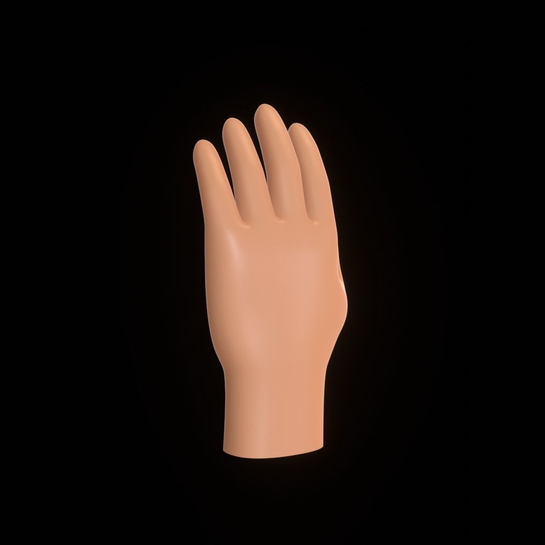 Simple Cartoon hand rigged free 3D model rigged | CGTrader
