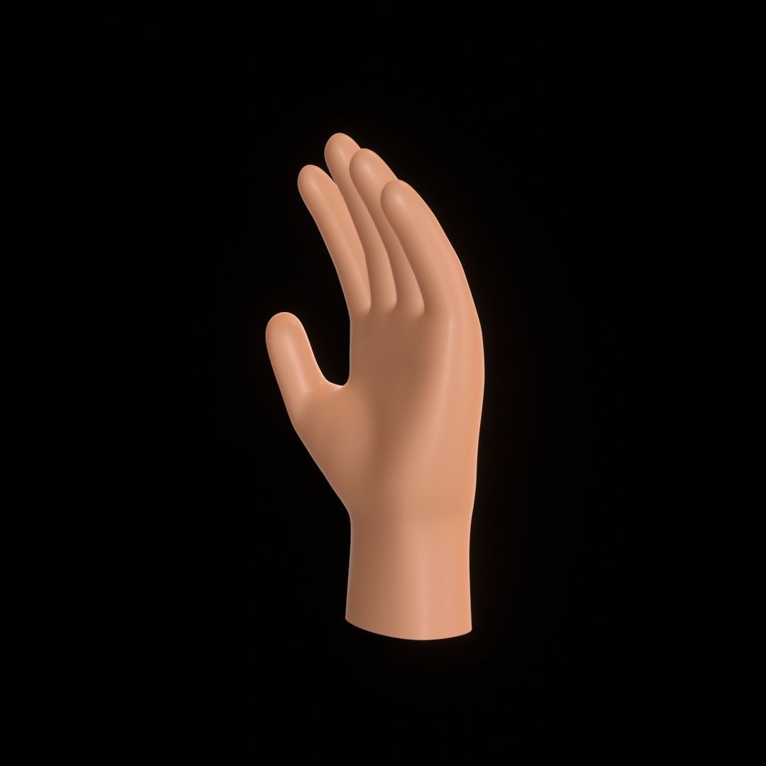 Simple Cartoon hand rigged free 3D model rigged | CGTrader