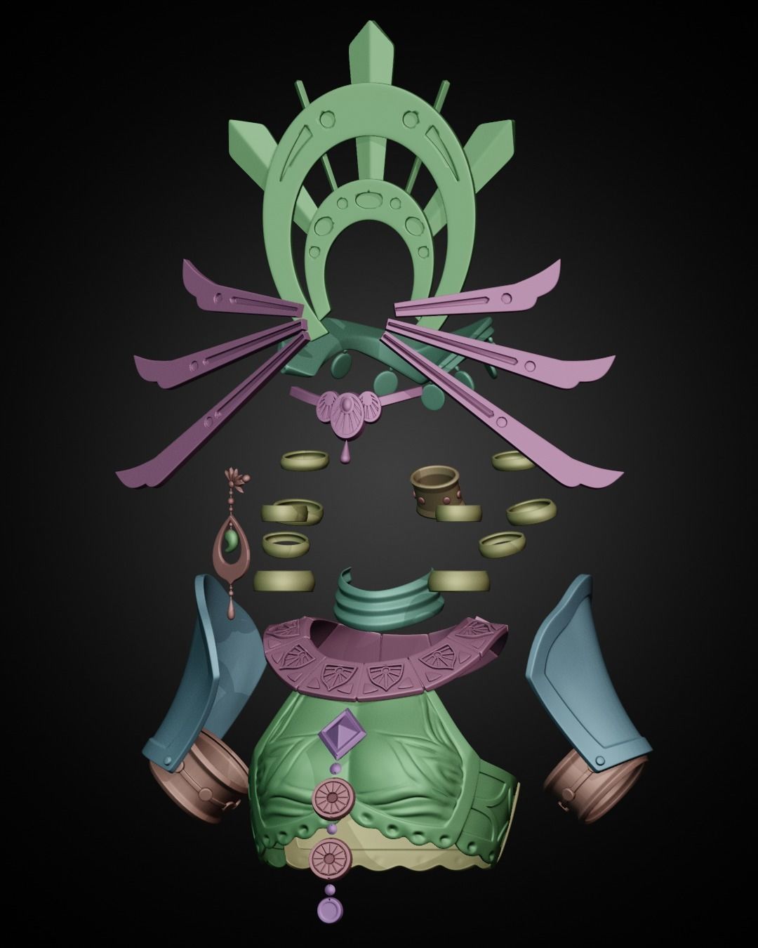 The Legend of Zelda Riju Armor for Cosplay 3D model 3D printable | CGTrader