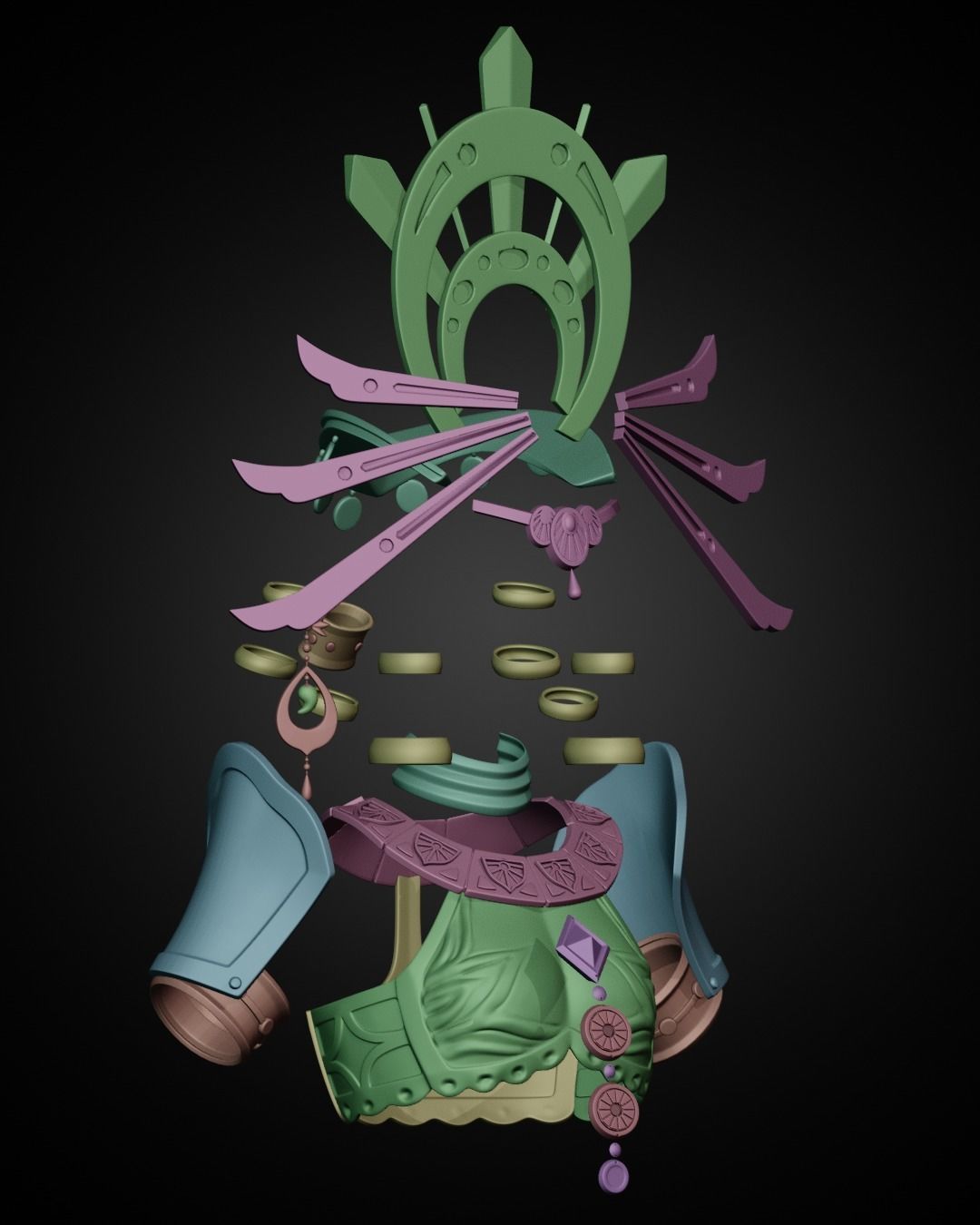 The Legend of Zelda Riju Armor for Cosplay 3D model 3D printable | CGTrader