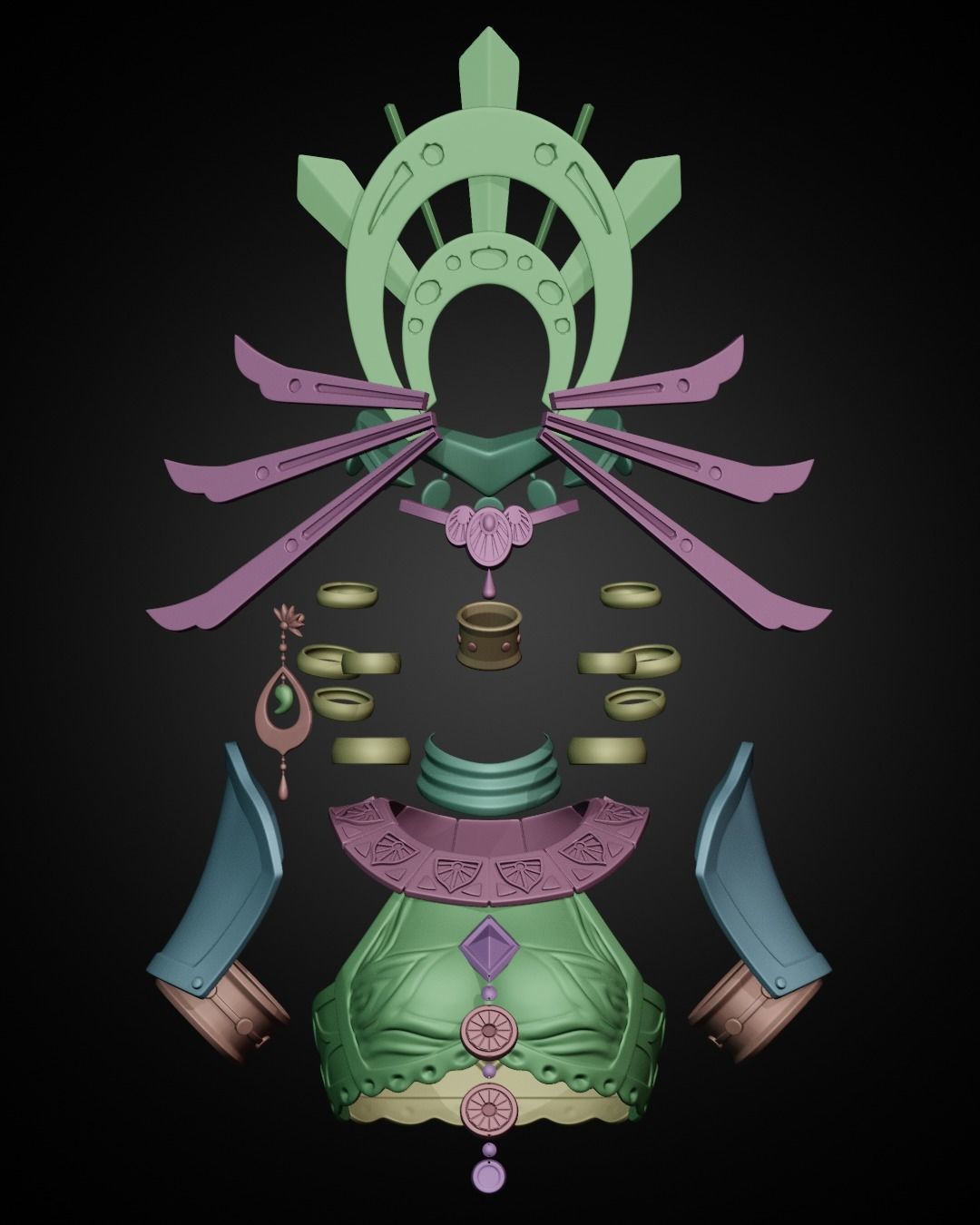 The Legend of Zelda Riju Armor for Cosplay 3D model 3D printable | CGTrader