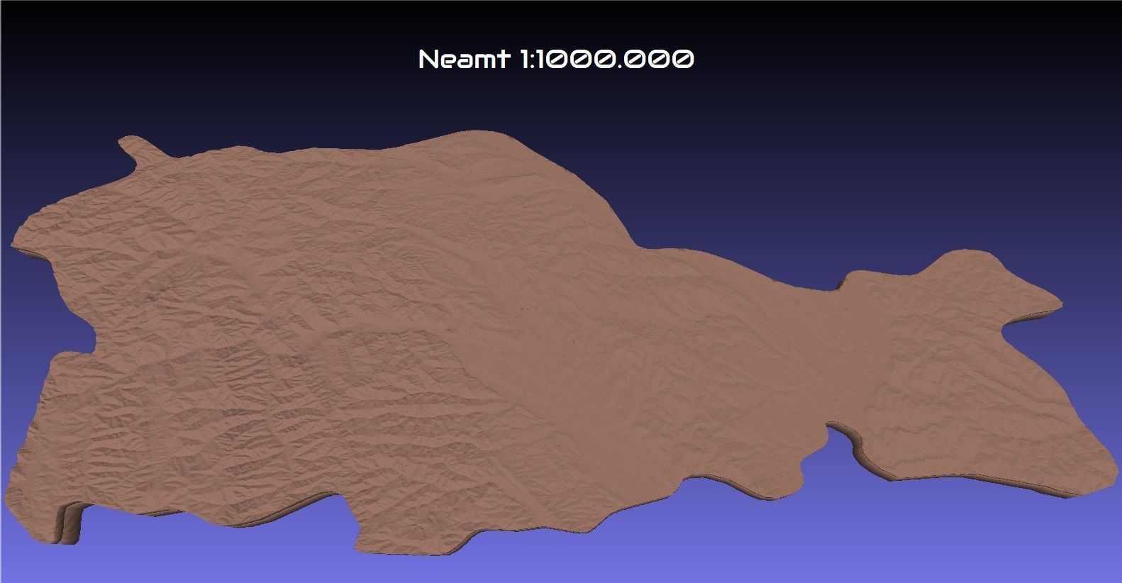 Romania 3D Map of Neamt County 1 to 1000000 3D model 3D printable ...
