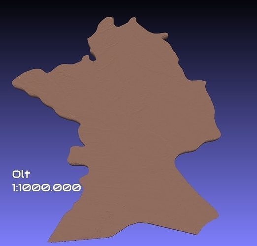 Romania 3D Map of Olt County 1 to 1000000 3D model 3D printable | CGTrader