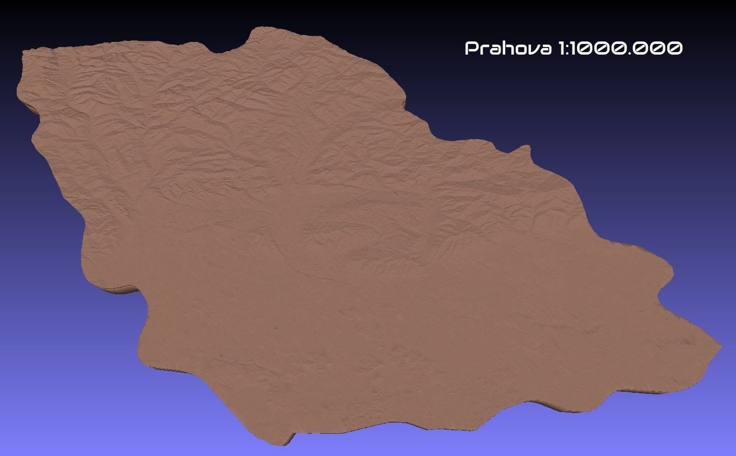 Romania 3D Map of Prahova County 1 to 1000000 3D model 3D printable ...
