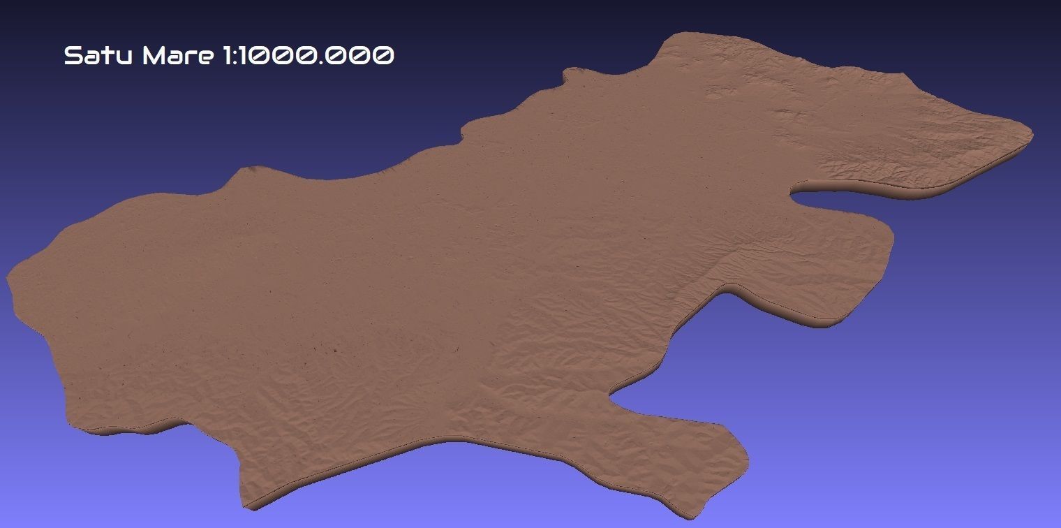 Romania 3D Map of Satu Mare County 1 to 1000000 3D model 3D printable ...
