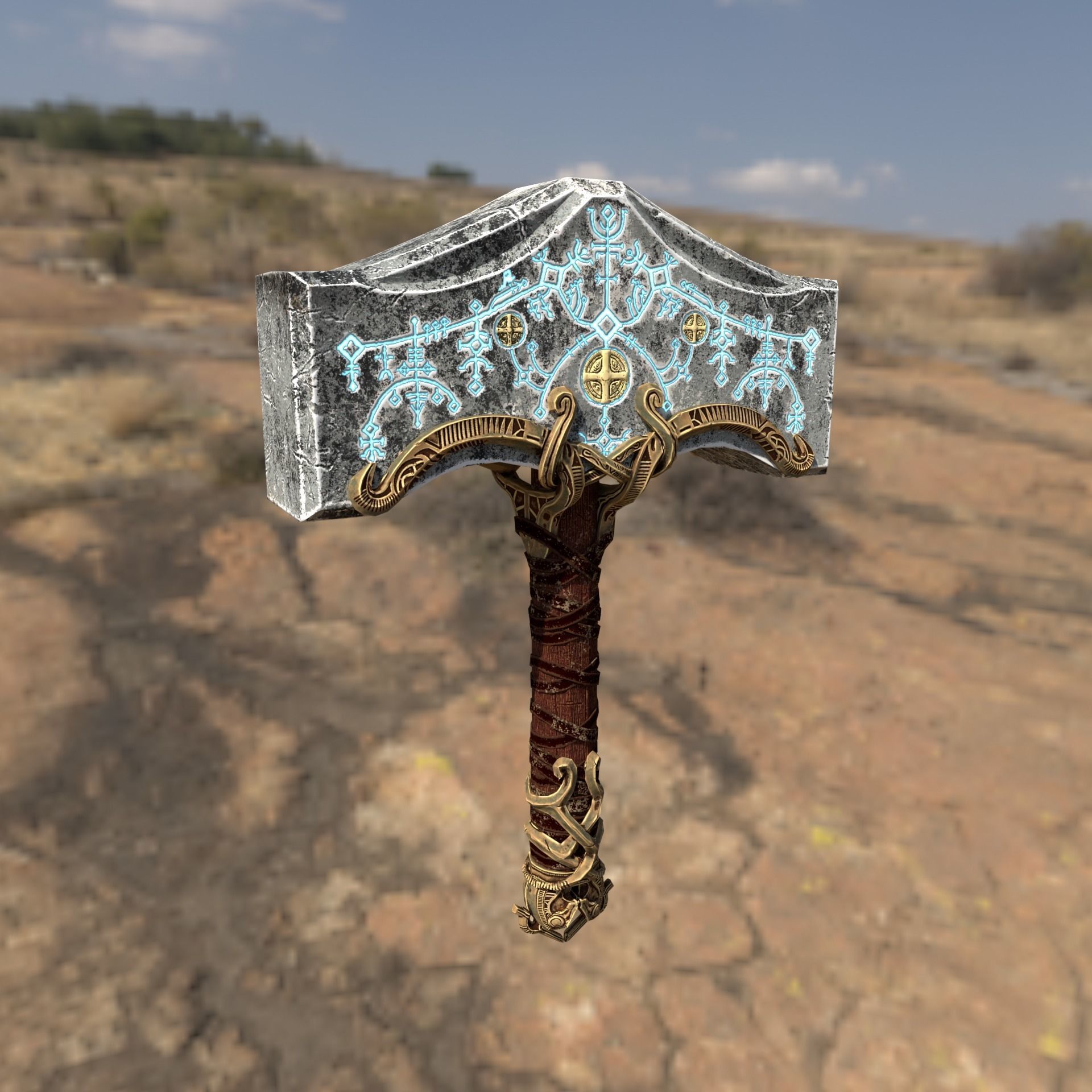 Thor from God of War Ragnarok with mjolnir 3D model | CGTrader