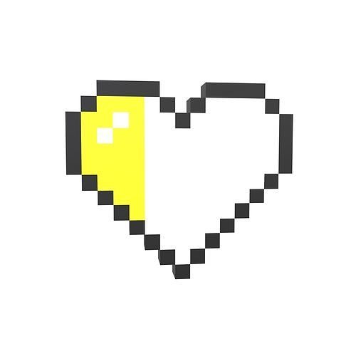 3D model Pixel Heart v2 018 VR / AR / low-poly | CGTrader