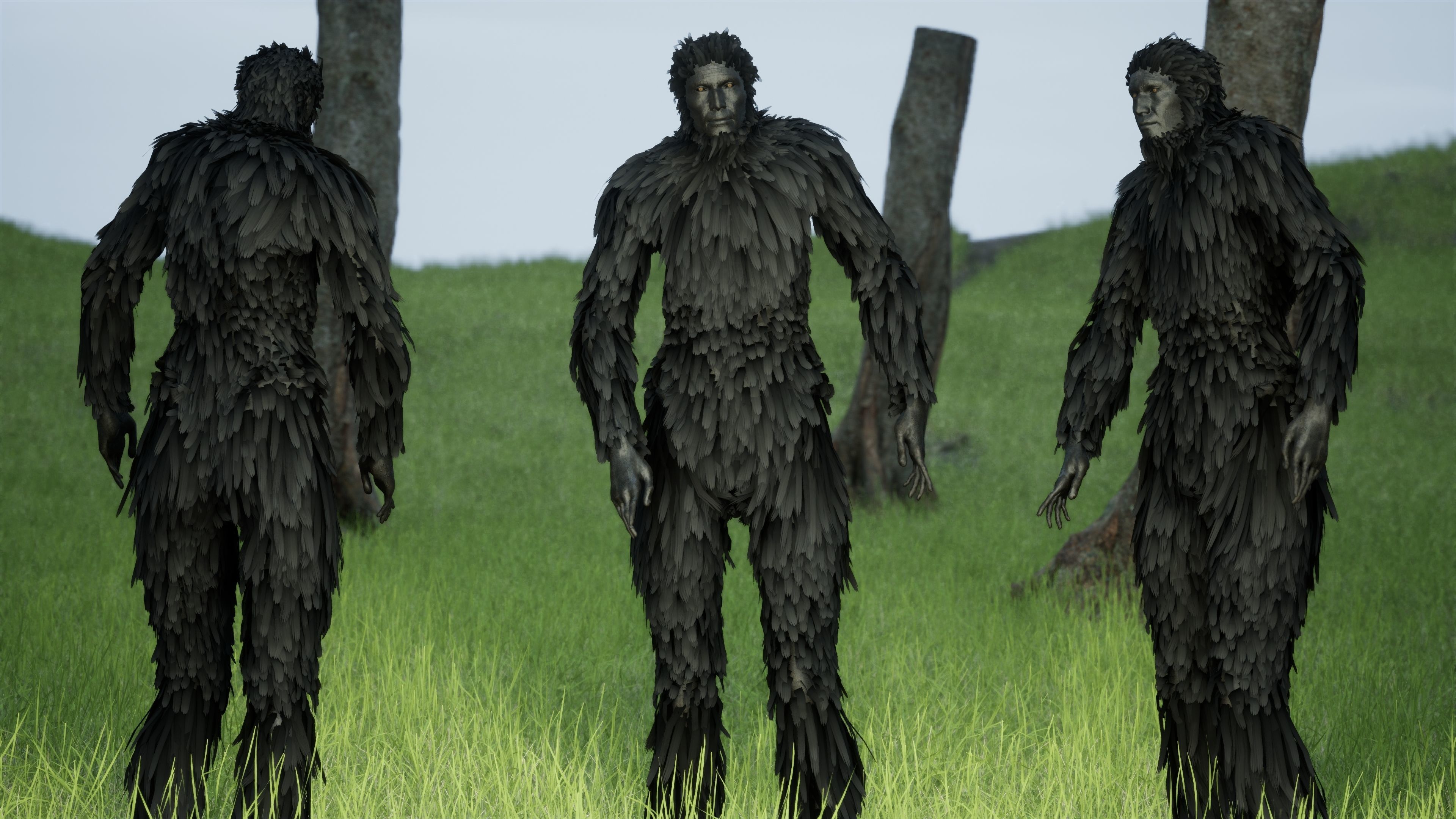 Hairy Beast Rigged - 4K PBR UE4 UE5 Asset free VR / AR / low-poly 3D ...