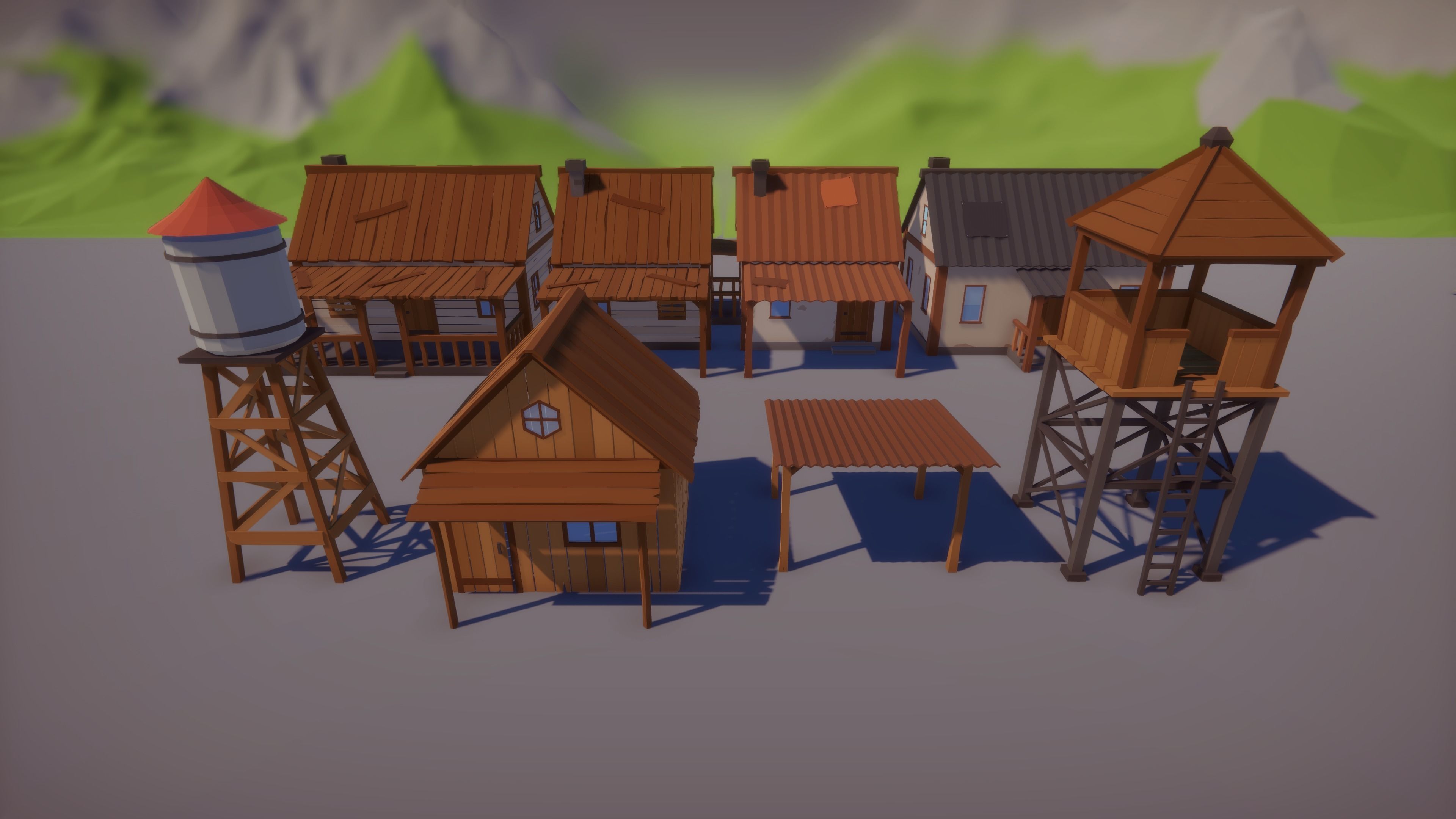 3D model Low Poly Post Apocalyptic Village VR / AR / low-poly | CGTrader