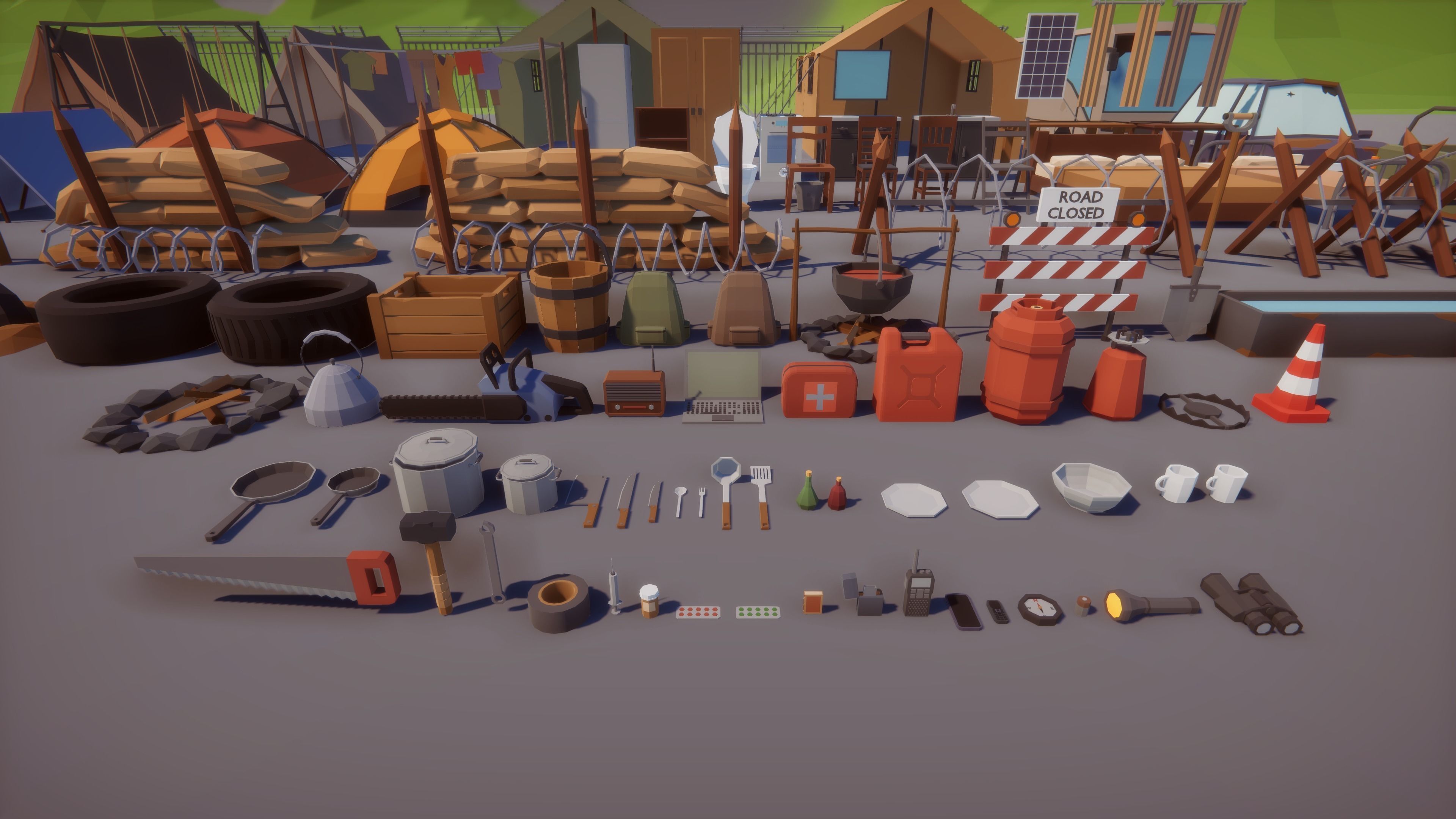 3D model Low Poly Post Apocalyptic Village VR / AR / low-poly | CGTrader