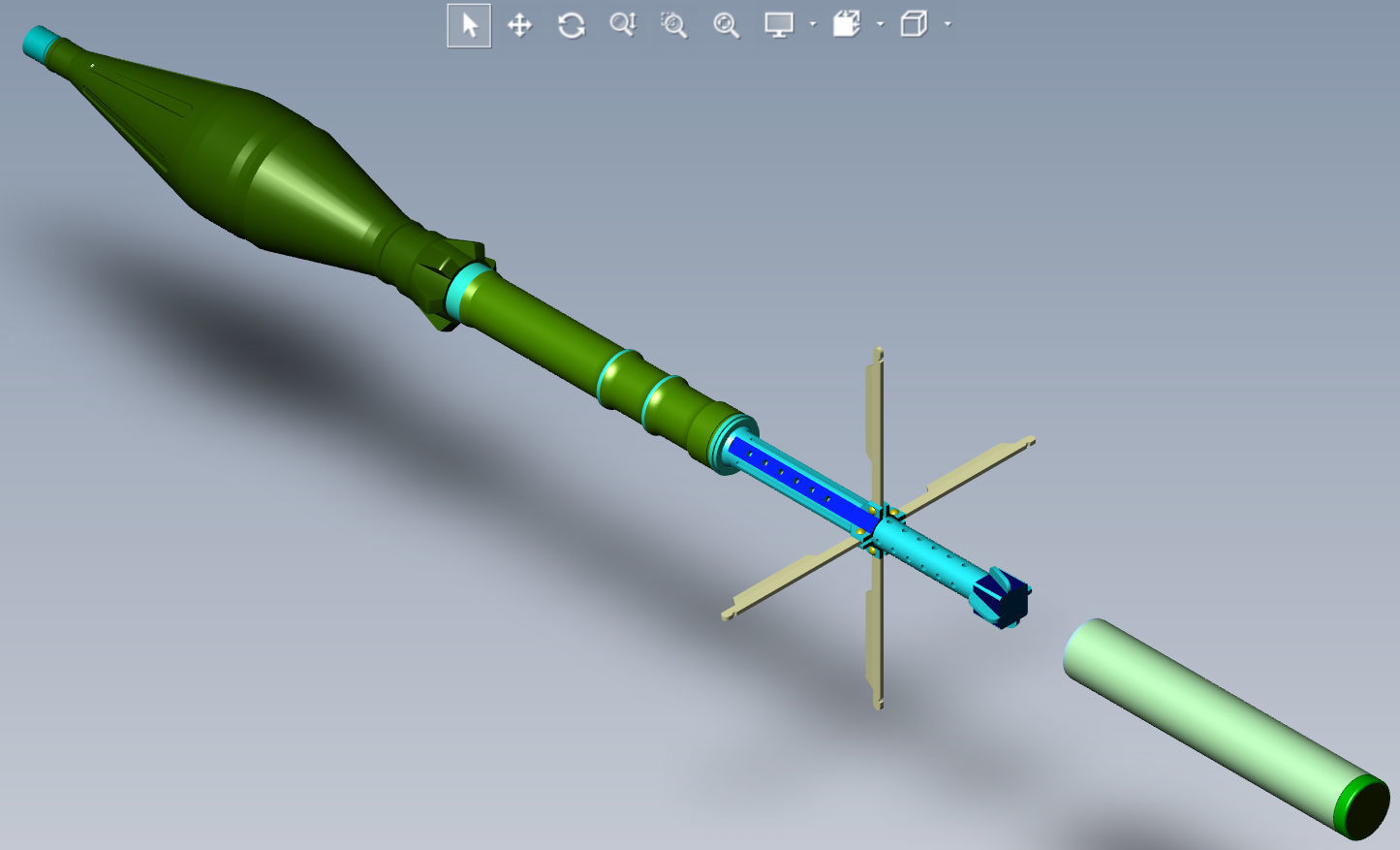 Grenade PG-7V for grenade launcher RPG 7 3D Printable Moulage 3D model ...