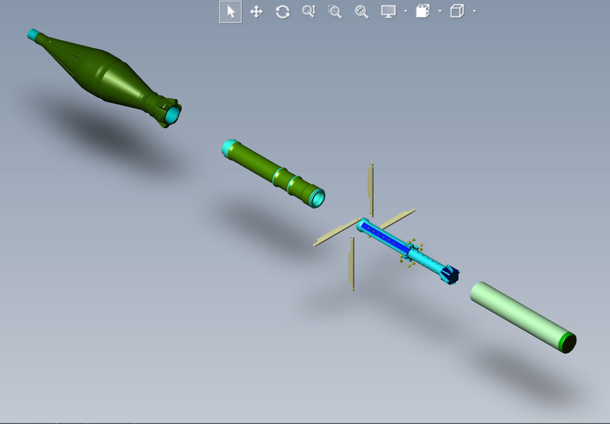 Grenade PG-7V for grenade launcher RPG 7 3D Printable Moulage 3D model ...