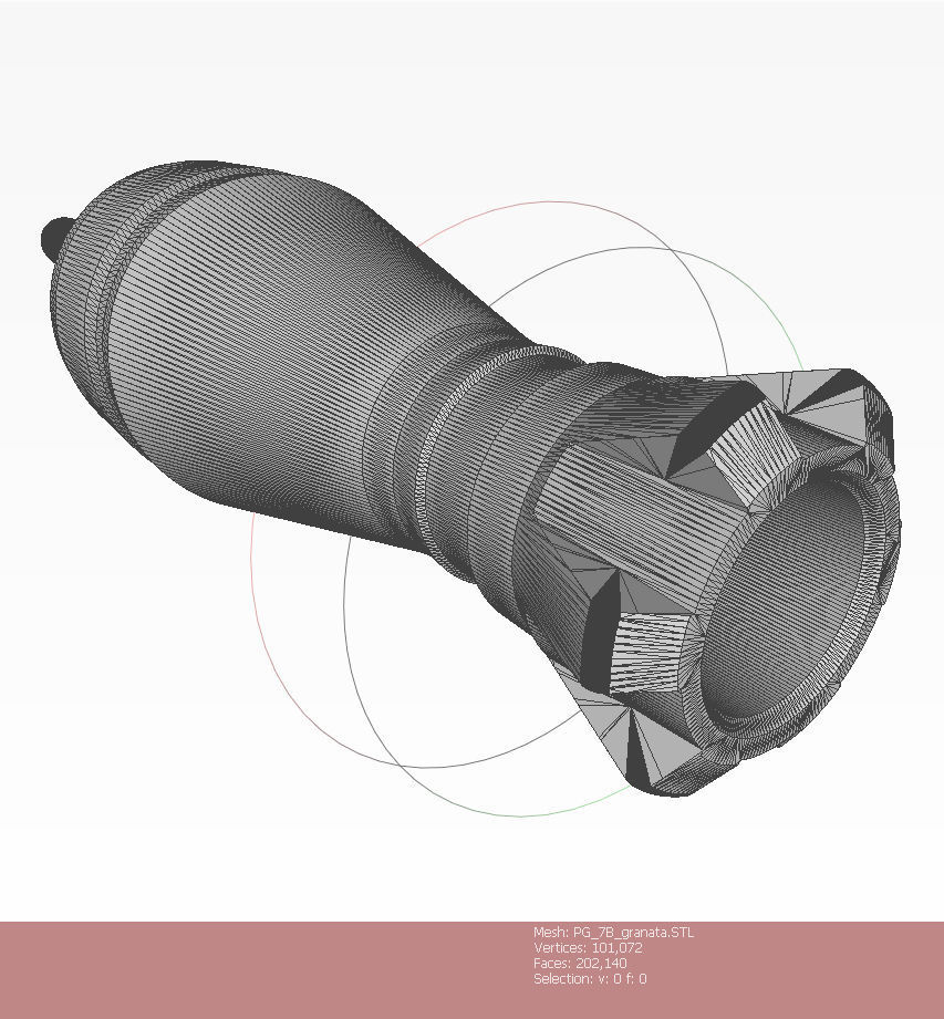 Grenade PG-7V for grenade launcher RPG 7 3D Printable Moulage 3D model ...