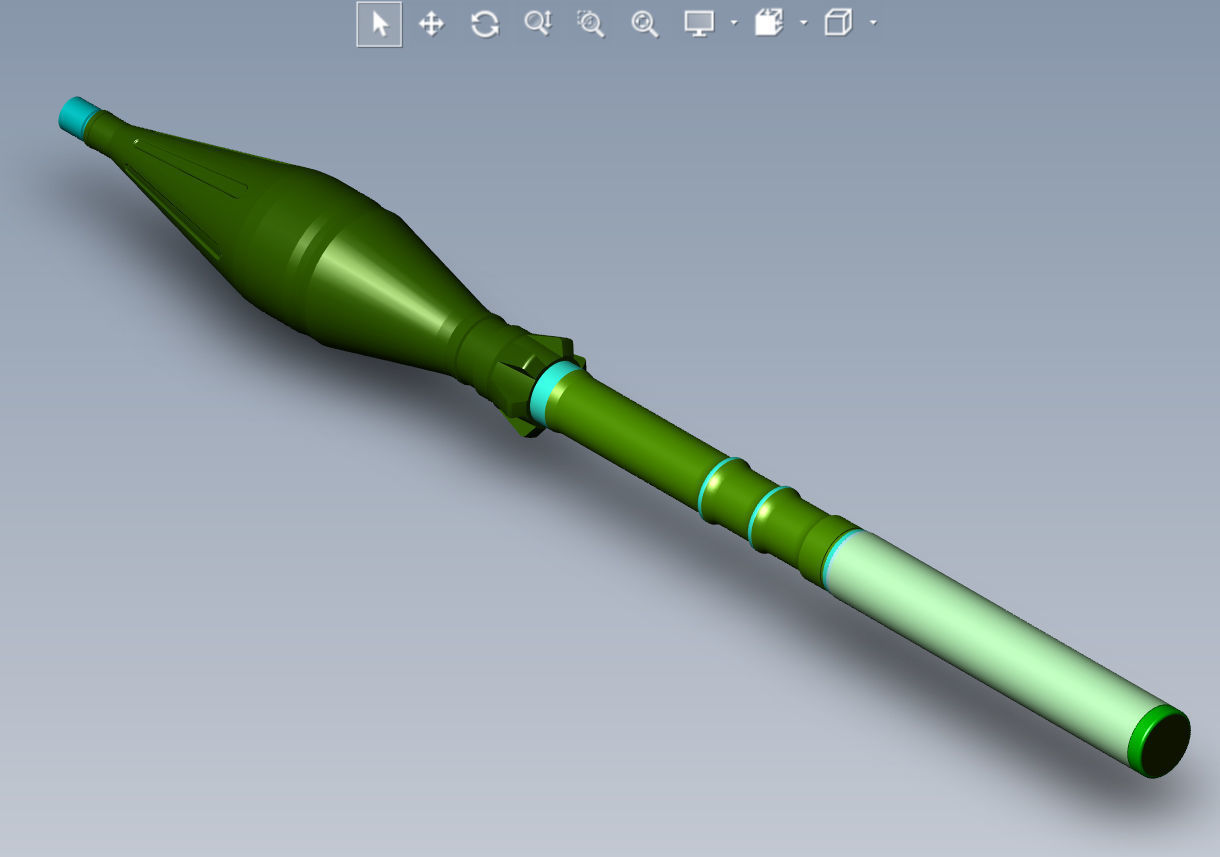 Grenade PG-7V for grenade launcher RPG 7 3D Printable Moulage 3D model ...