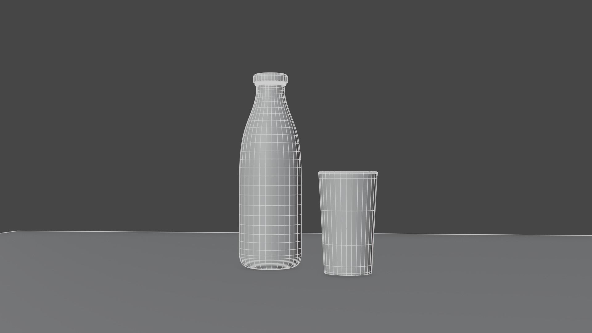 3D Milk Bottle and Glass free 3D model | CGTrader