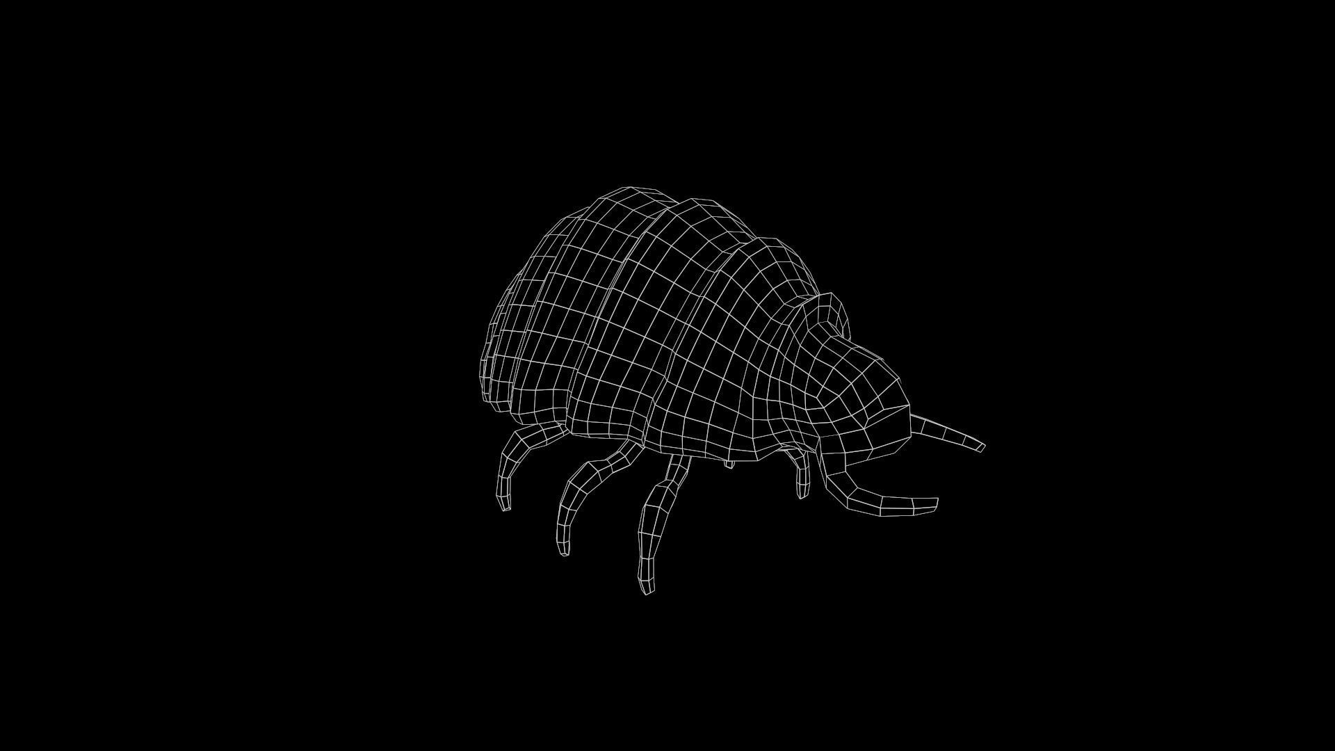 3D model Low Poly Flying Alien Organic Creature Low-poly 3D model VR ...