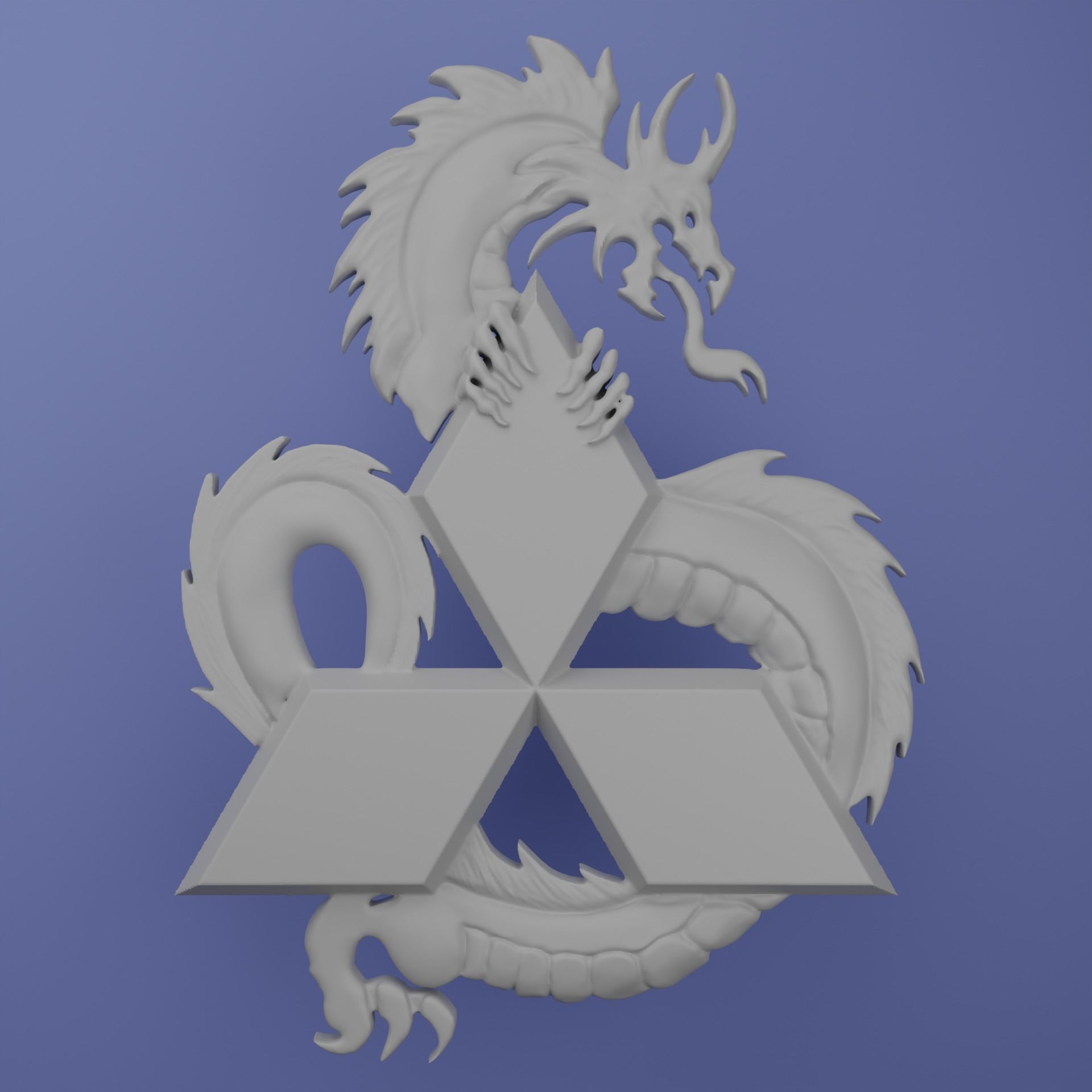 Custom Car Dragon Logo for 3D print 3D model 3D printable | CGTrader