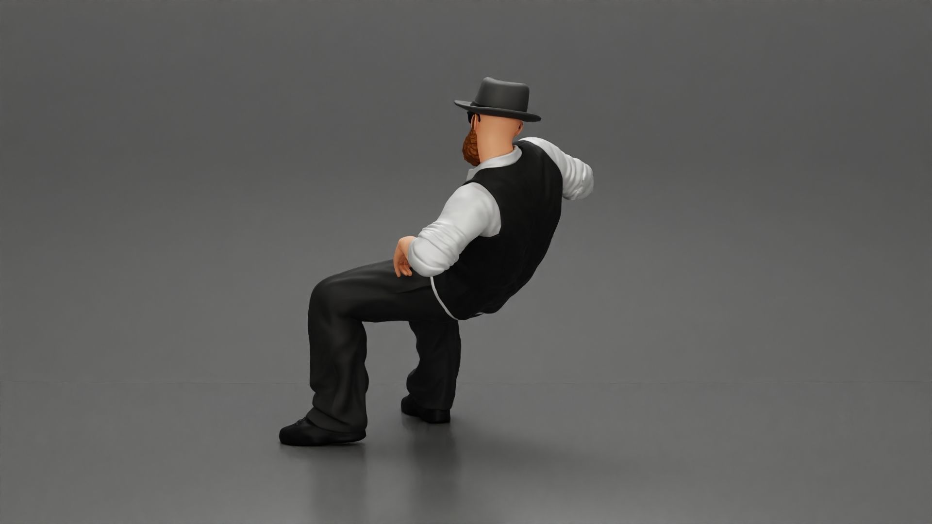 gangster homie in beard sitting holding lighter cigar smoking 3D model ...