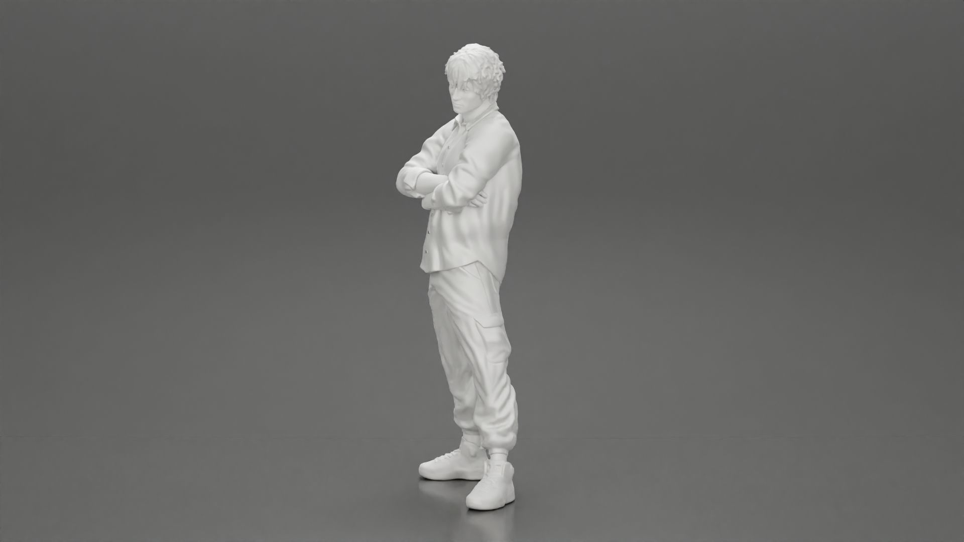 Asian gangster homie standing crossed hands with his dog 3D model 3D ...