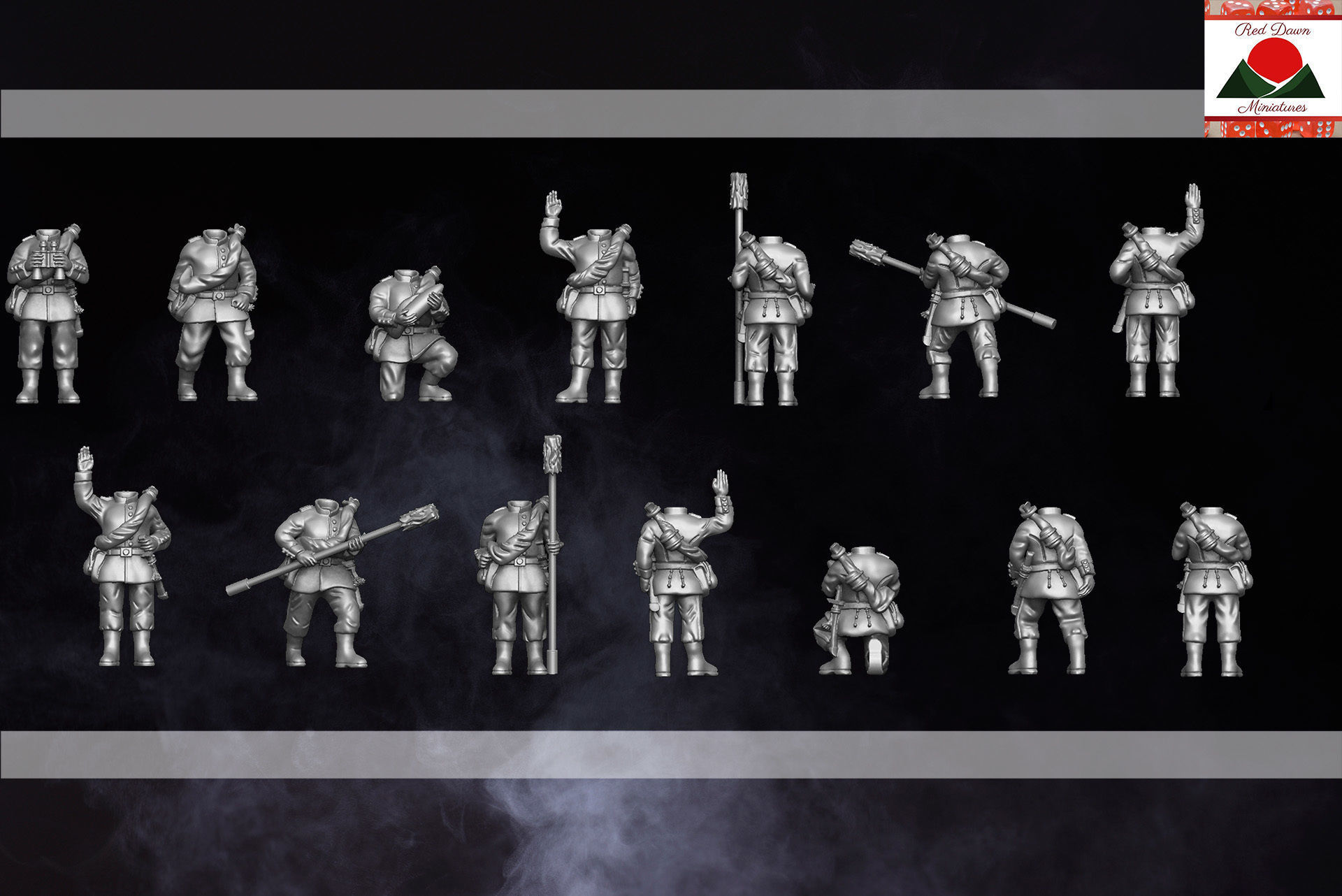 28mm 1860s Prussian Artillery Crew Firing 3D model 3D printable | CGTrader