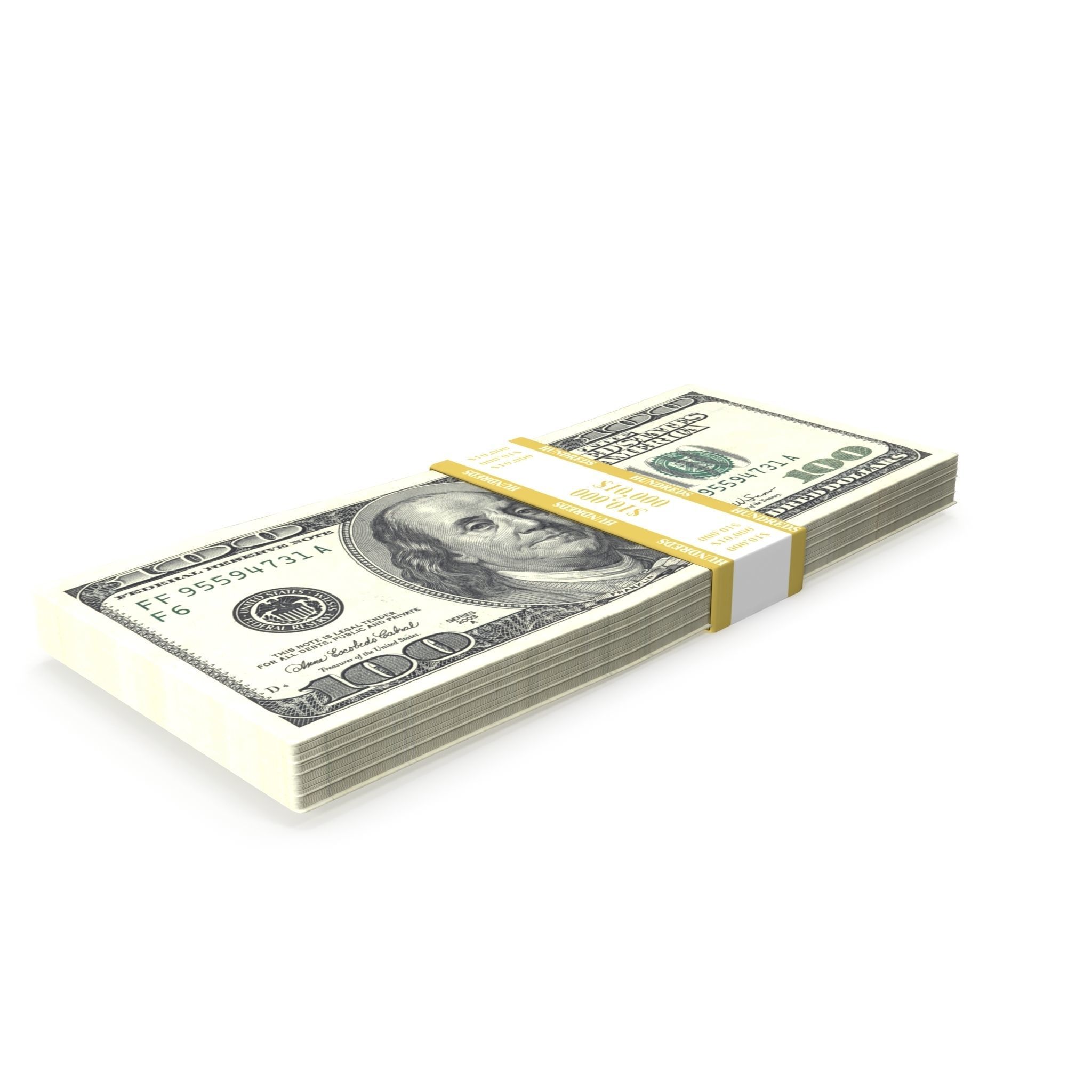 Set of 100 Dollar Bill Stack 3D model | CGTrader