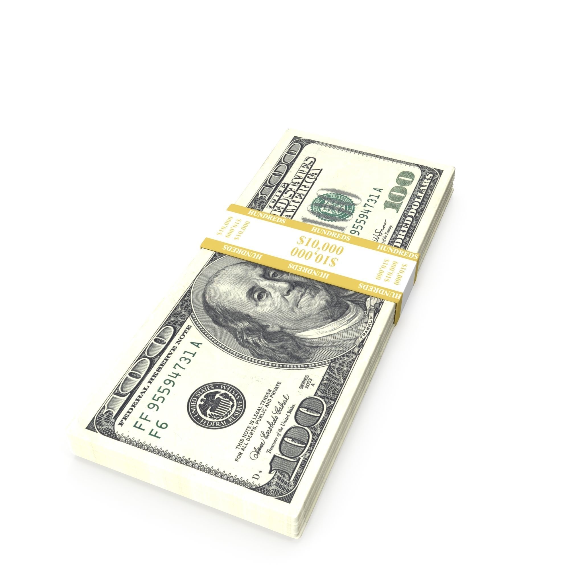 Set of 100 Dollar Bill Stack 3D model | CGTrader