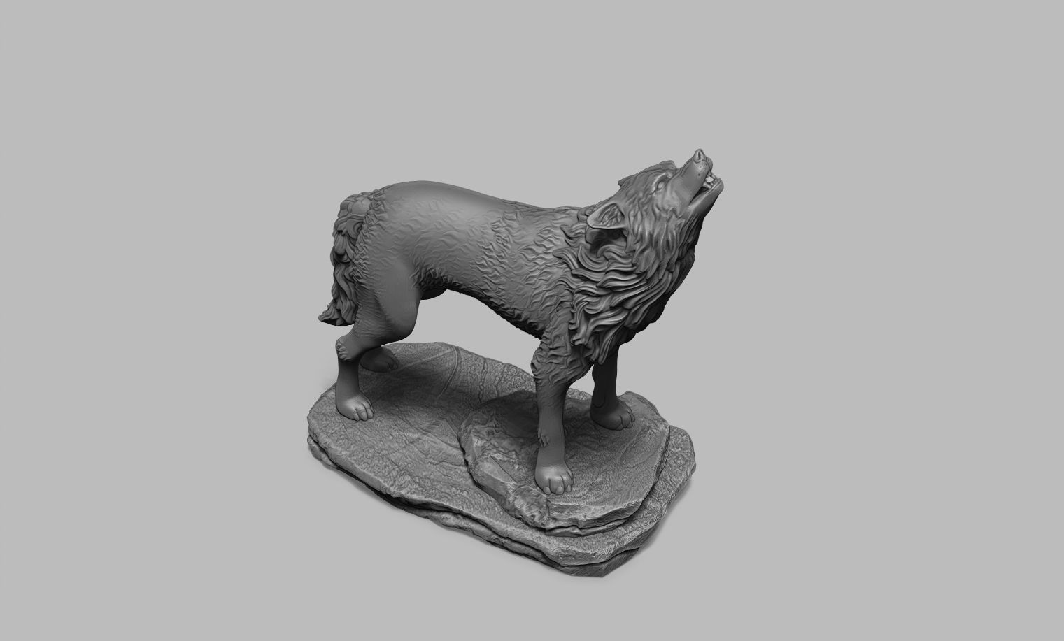 Wolf howling 3D model 3D printable | CGTrader