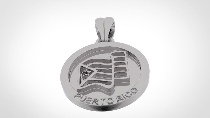 Puerto Rican Pendant Necklace Charm Flag Jewelry 3D model 3D printable ...