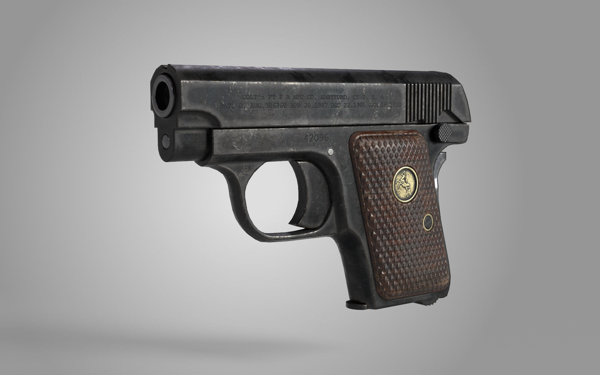 3D model Colt Model 1908 Vest Pocket cal 25 VR / AR / low-poly | CGTrader