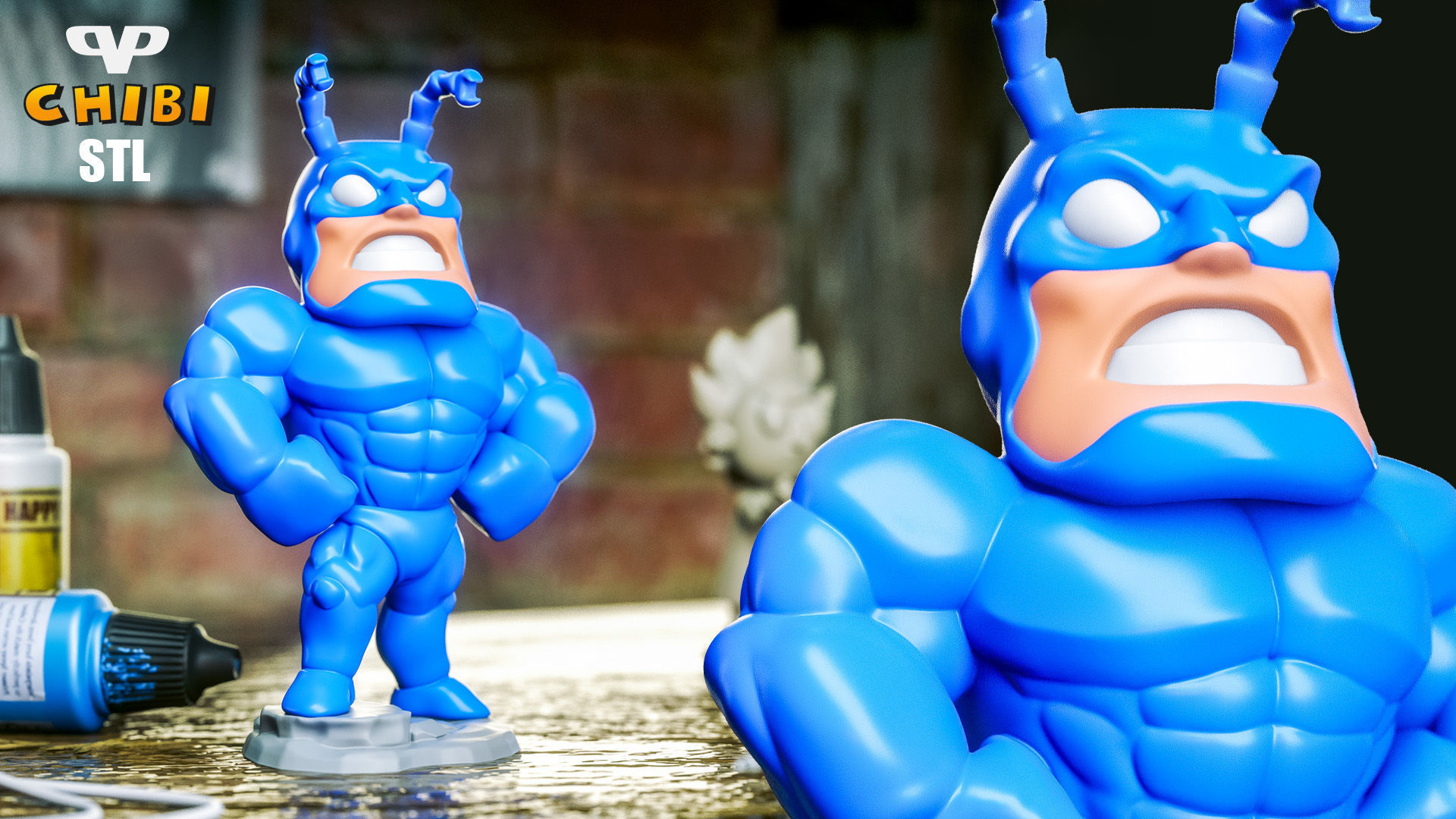 The Tick Chibi STL for 3D Printing ChibiSTL 3DXM 3D model 3D printable ...