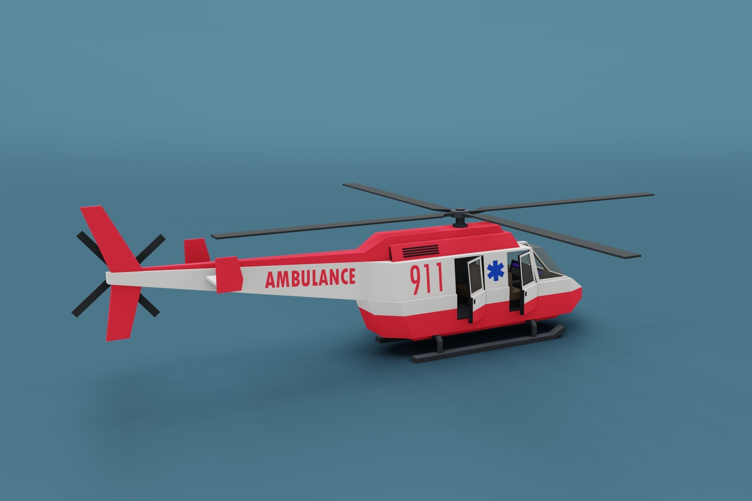 3D model Stylized City 911 Helicopter VR / AR / low-poly | CGTrader