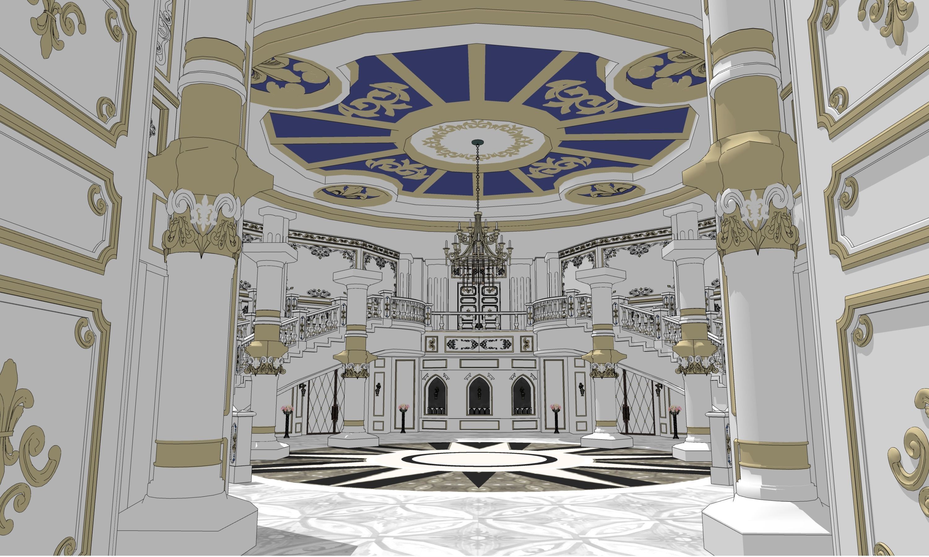 Mansion main hall 3D model | CGTrader
