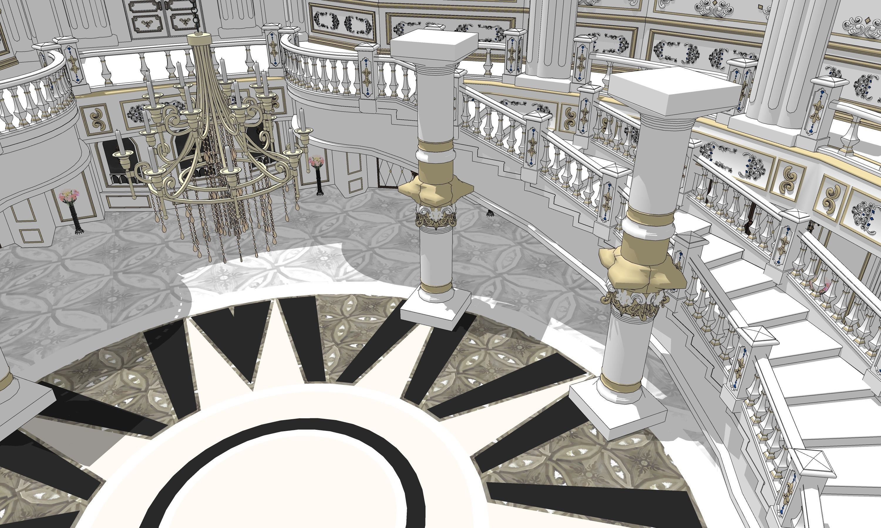 Mansion main hall 3D model | CGTrader