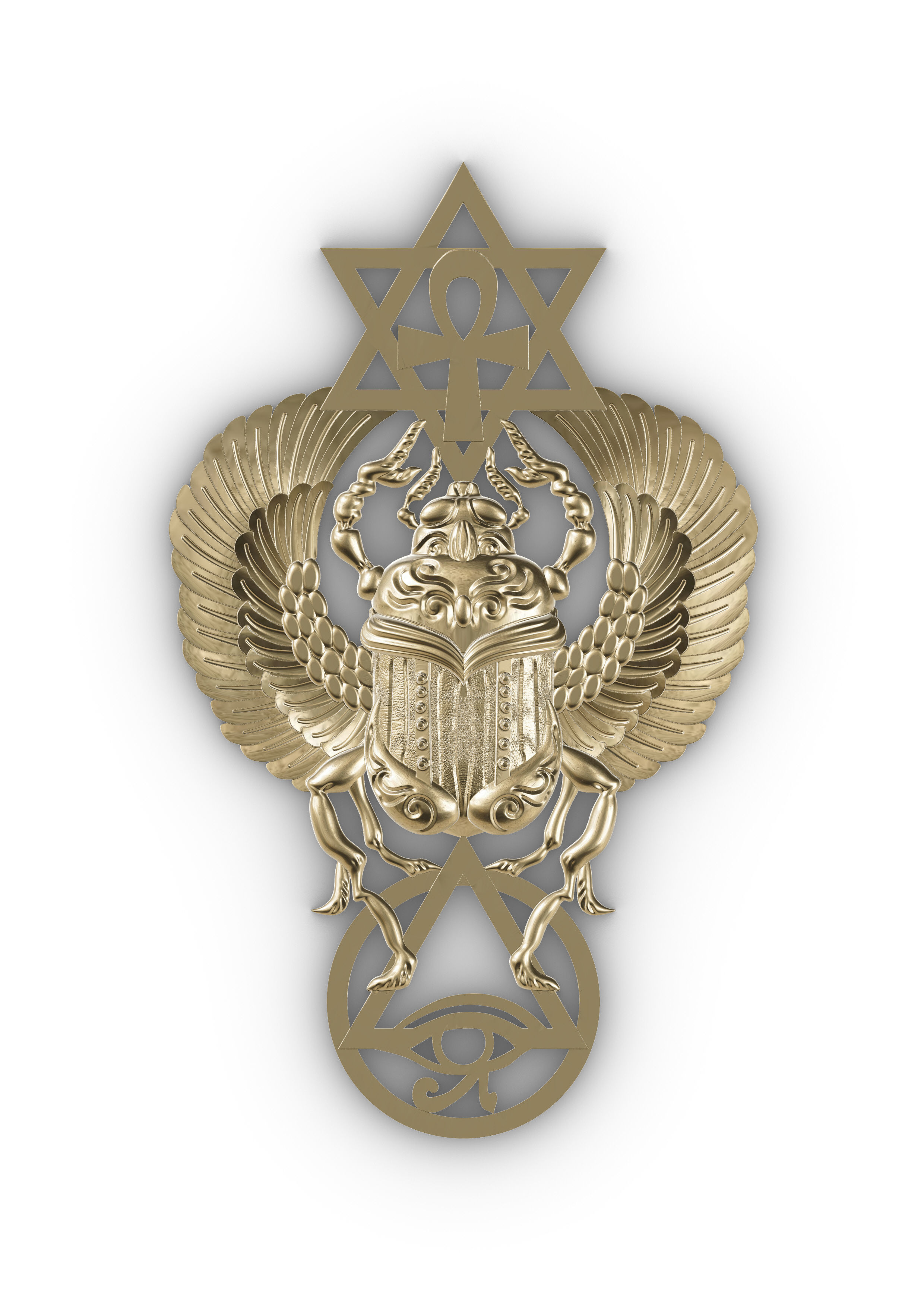 SCARAB WITH ANKH AND HORUS EYE 3D model 3D printable | CGTrader