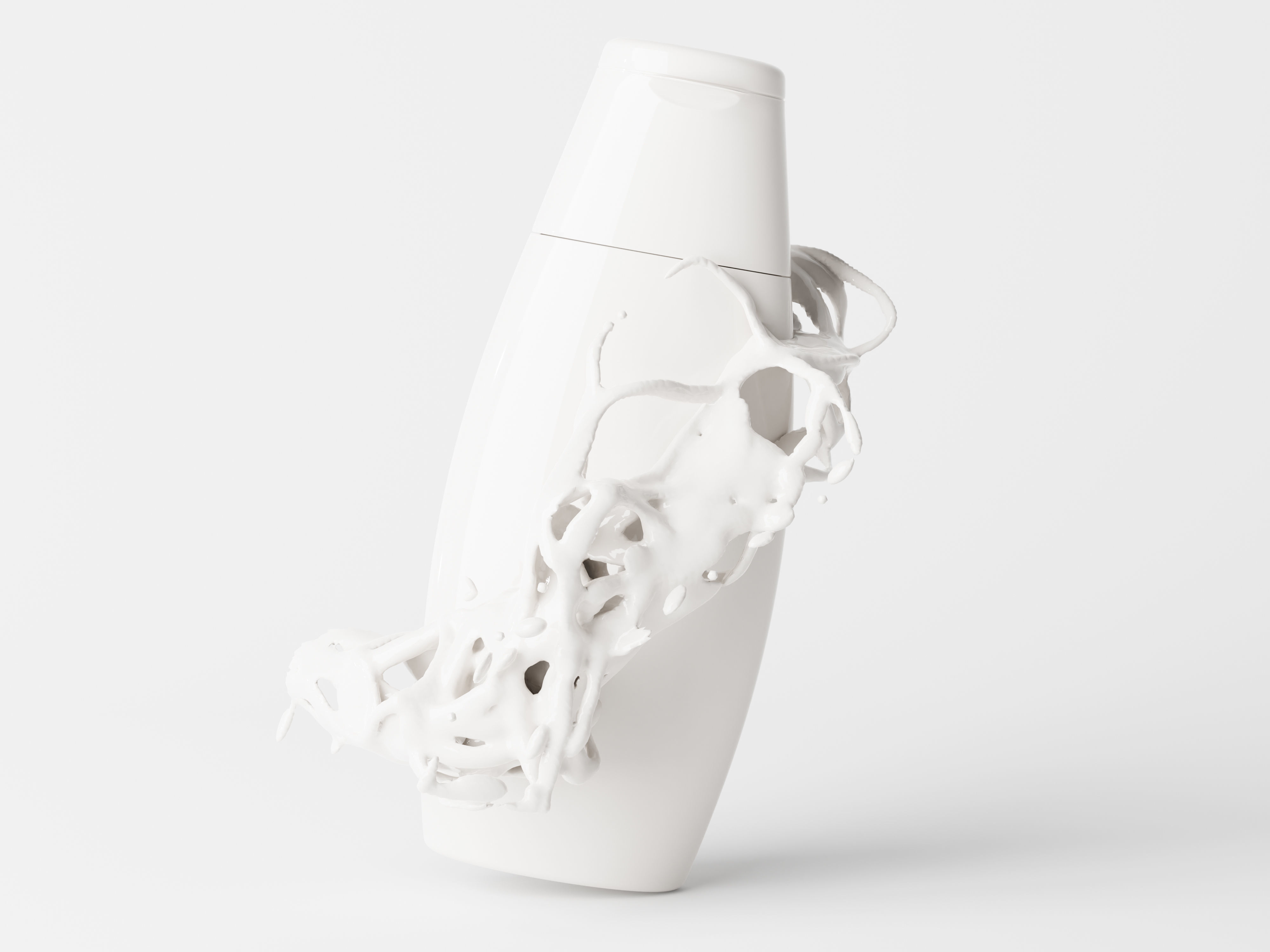 3D model Shampoo or Conditioner Bottle with Liquid Splash VR / AR / low ...
