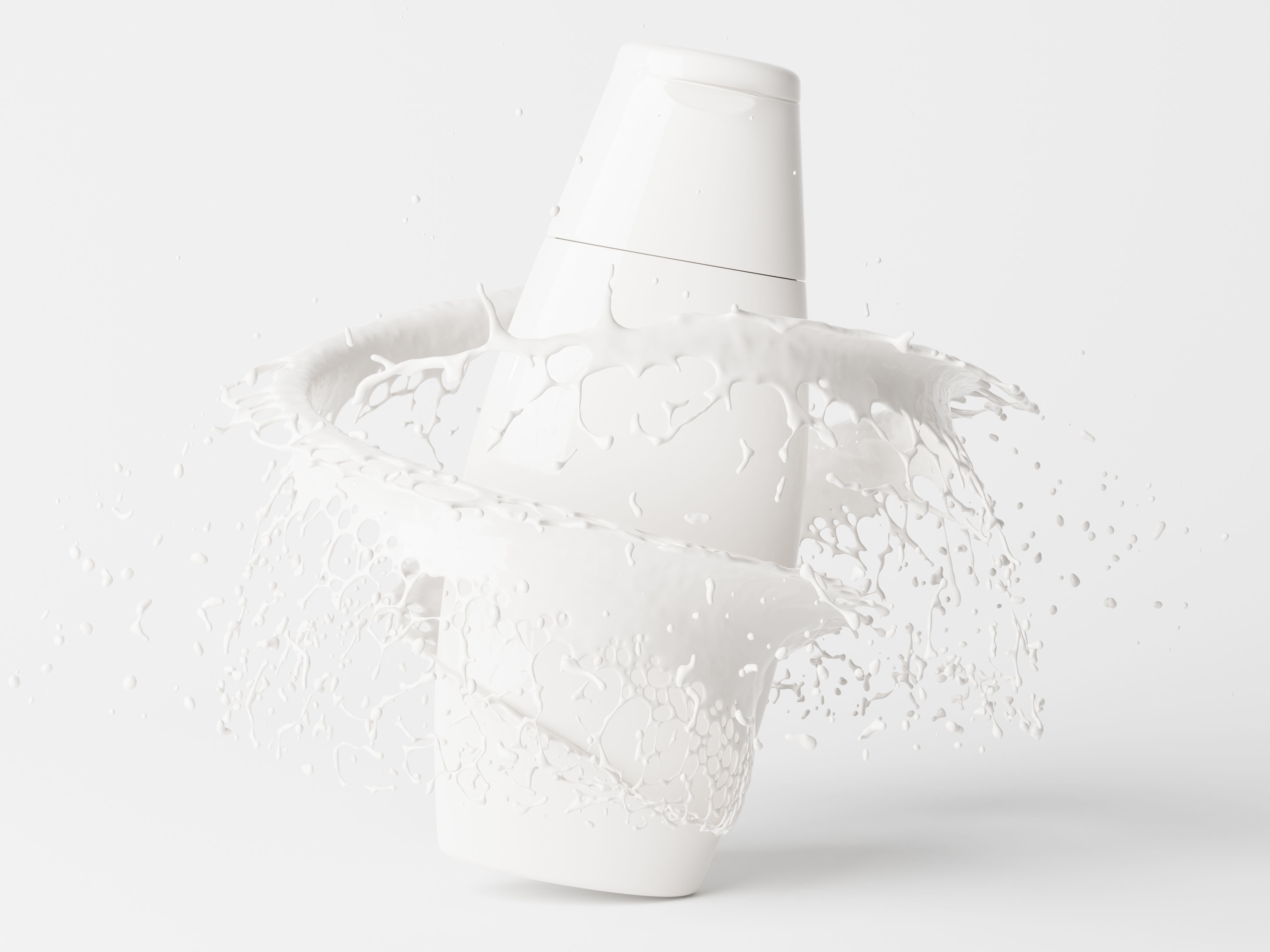 3D model Shampoo or Conditioner Bottle with Liquid Splash VR / AR / low ...