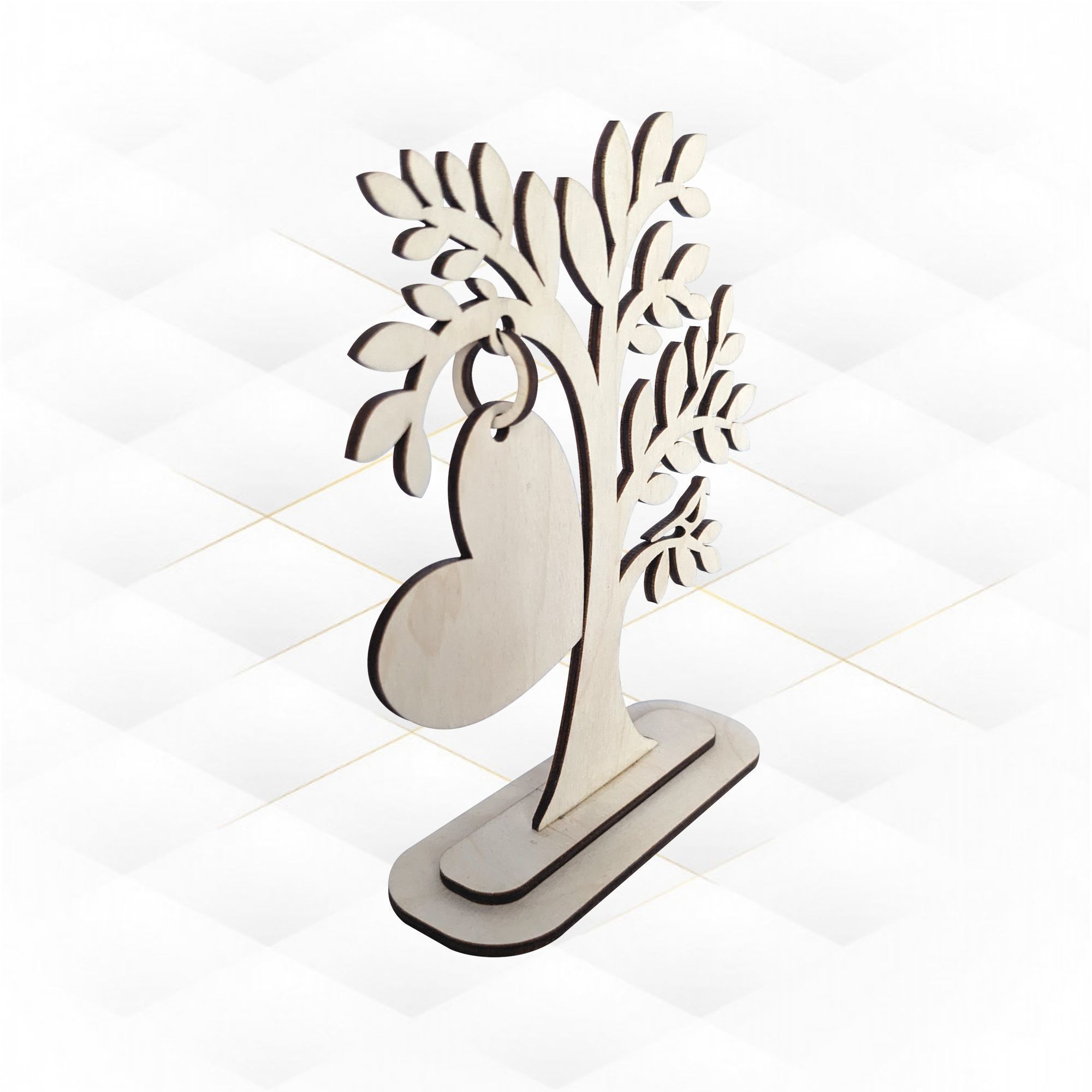 Tree with heart table decor ready laser cutting design 3D model 3D ...