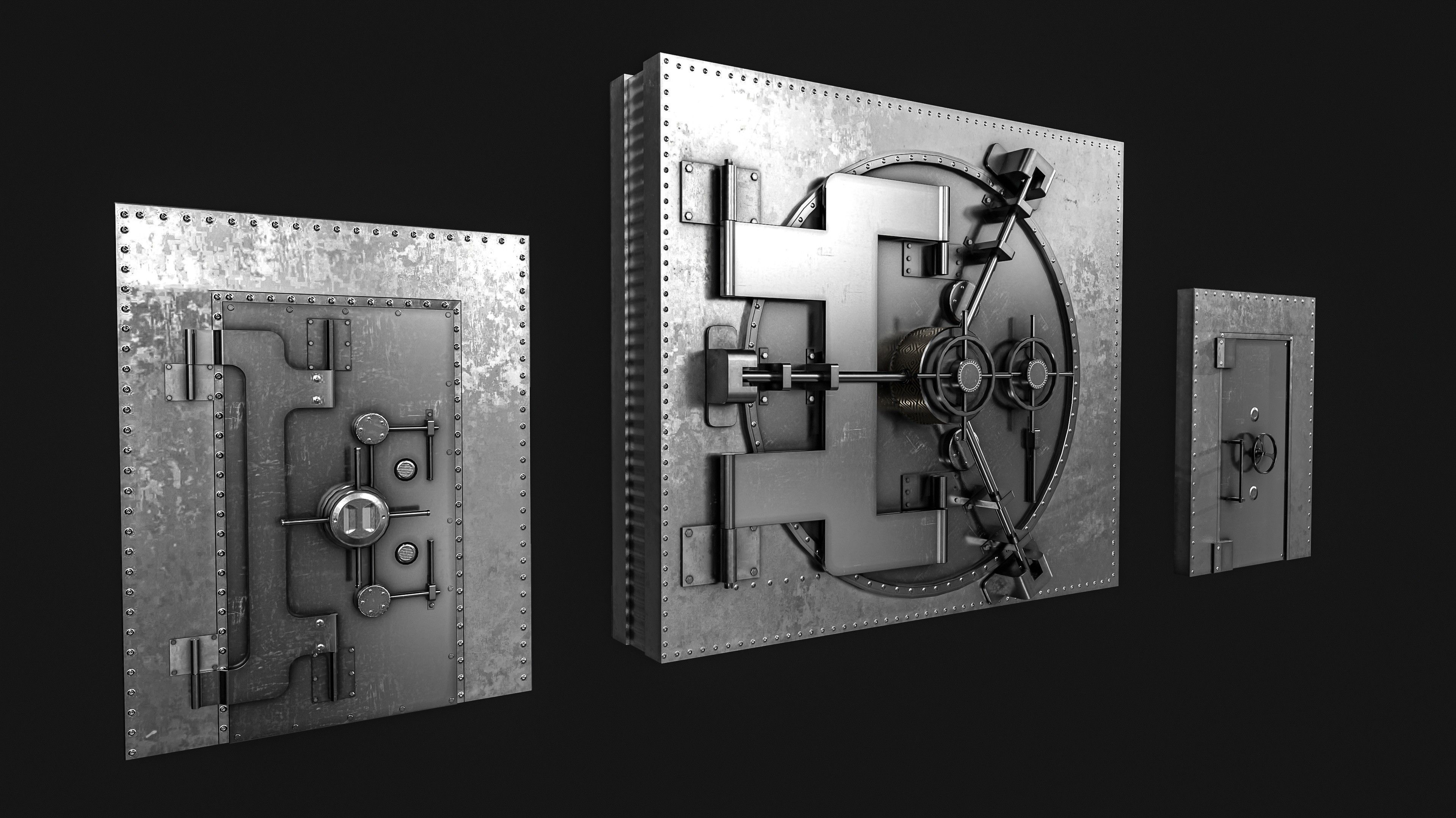 3D model Bank Vault Door Pack VR / AR / low-poly | CGTrader