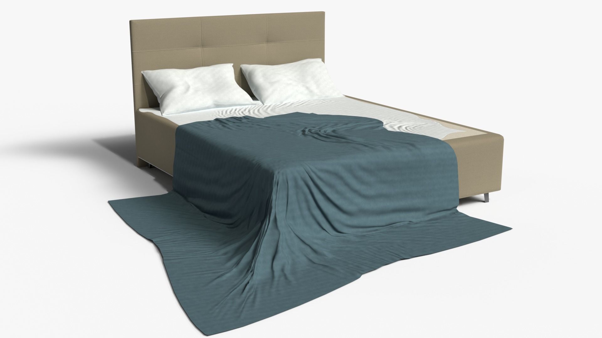 3D model Bed Unmade Photorealistic VR / AR / low-poly | CGTrader
