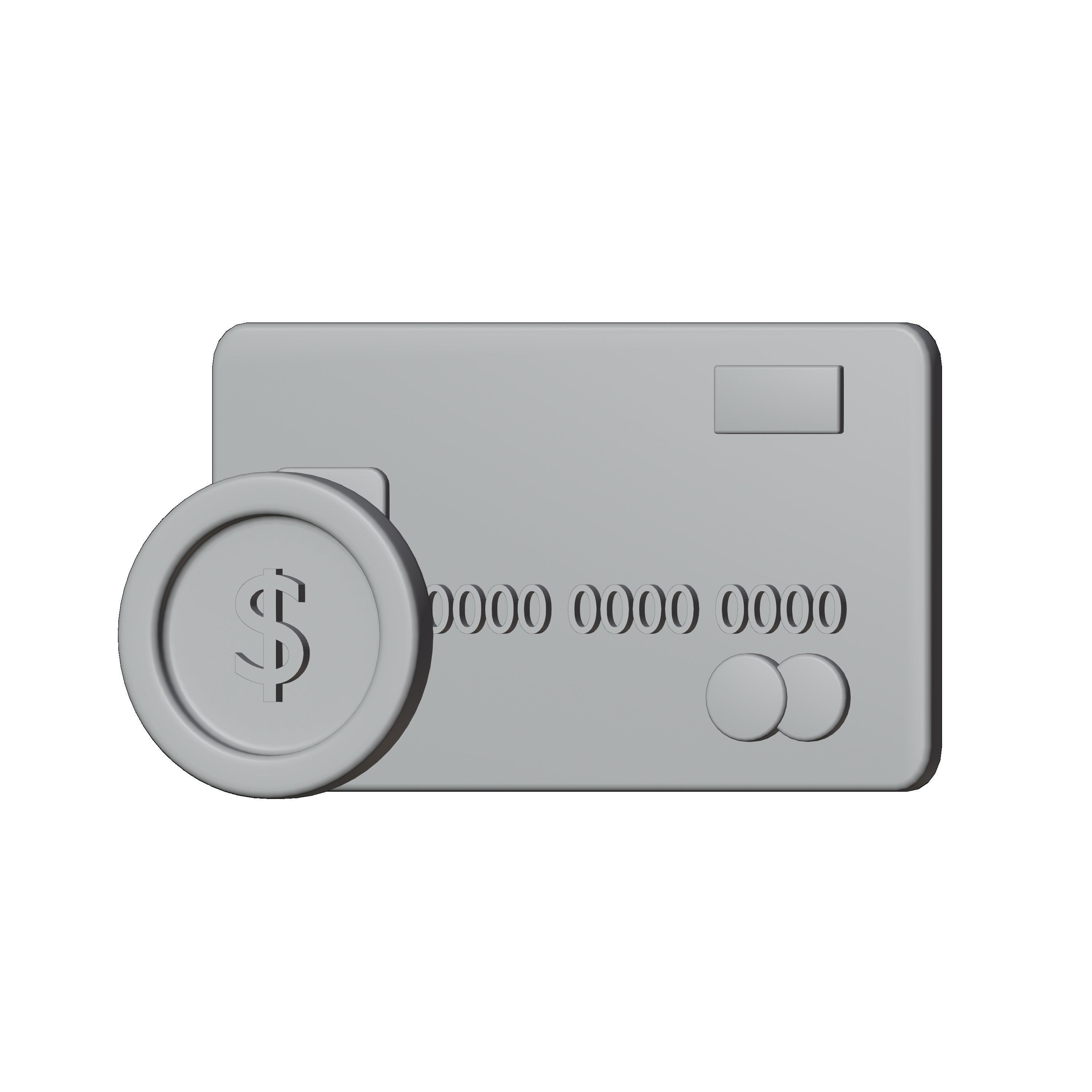 credit card and coin 3D model | CGTrader